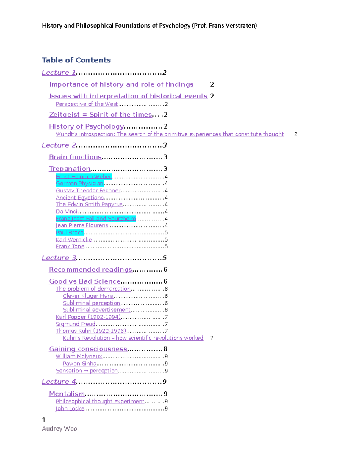 History and Philosophical Foundations - Table of Contents Lecture - Studocu
