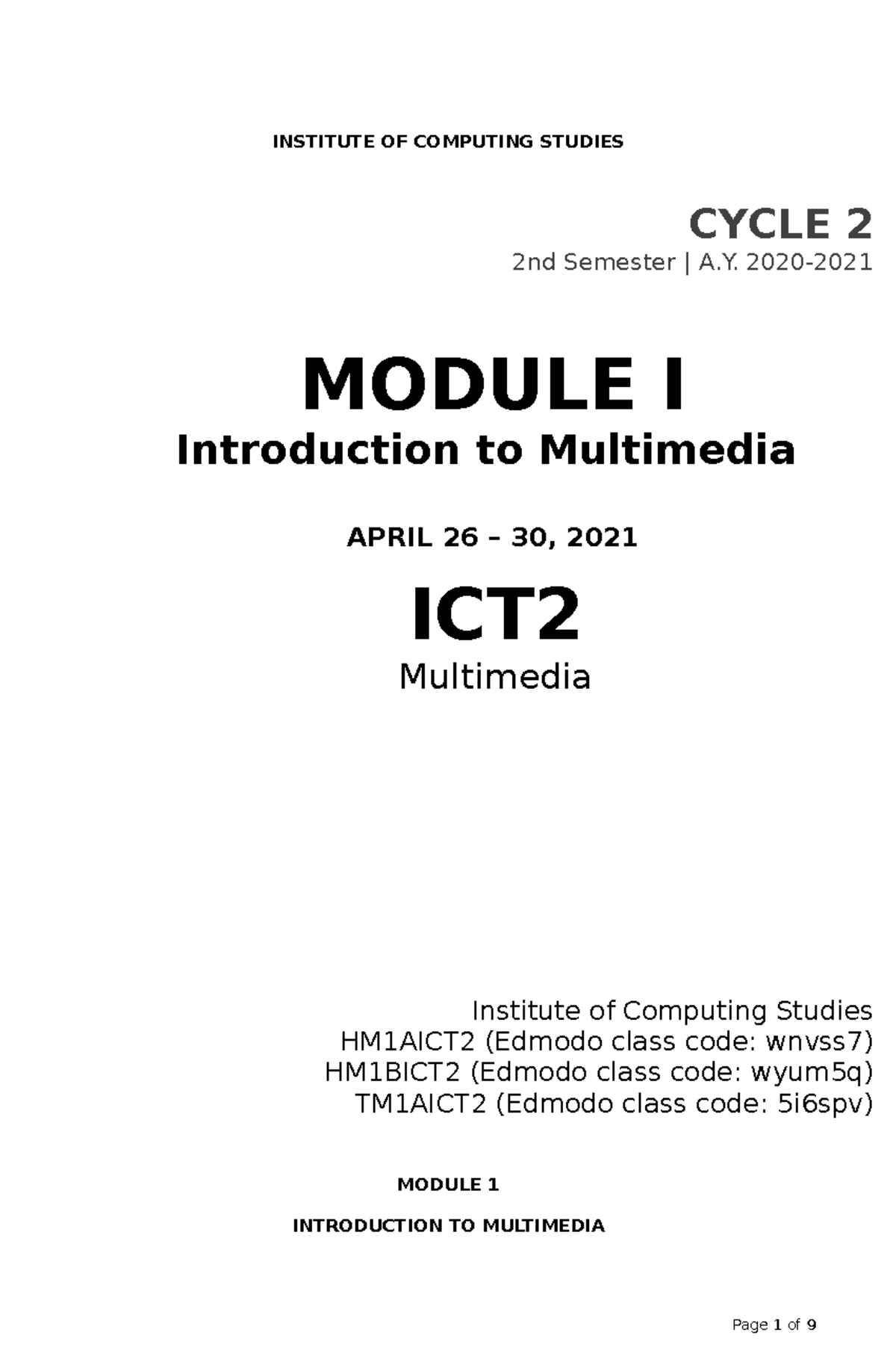 Module 1 - Multimedia systems - MODULE 1 INTRODUCTION TO MULTIMEDIA ...
