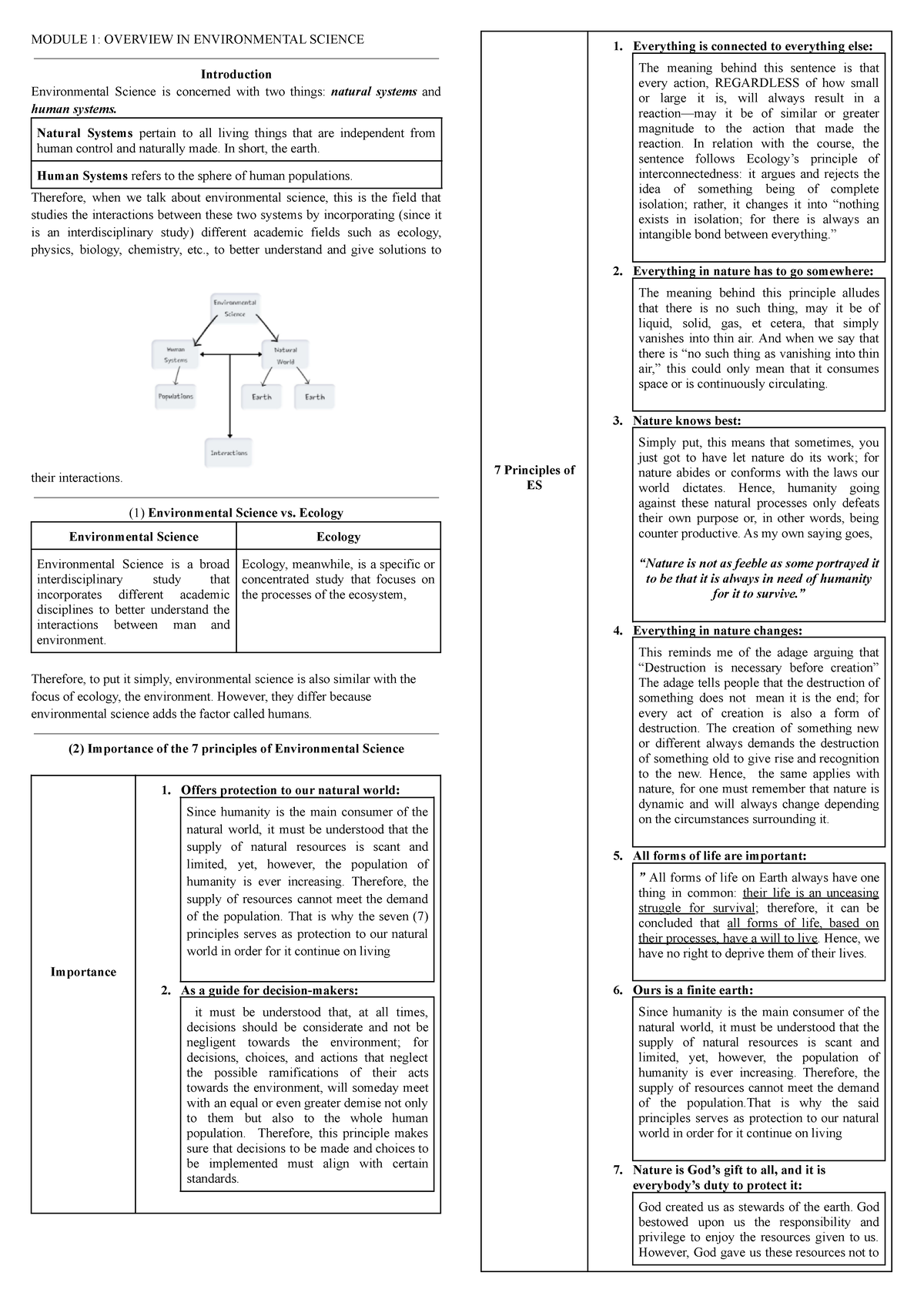 Environmental Science: Overview - MODULE 1: OVERVIEW IN ENVIRONMENTAL ...