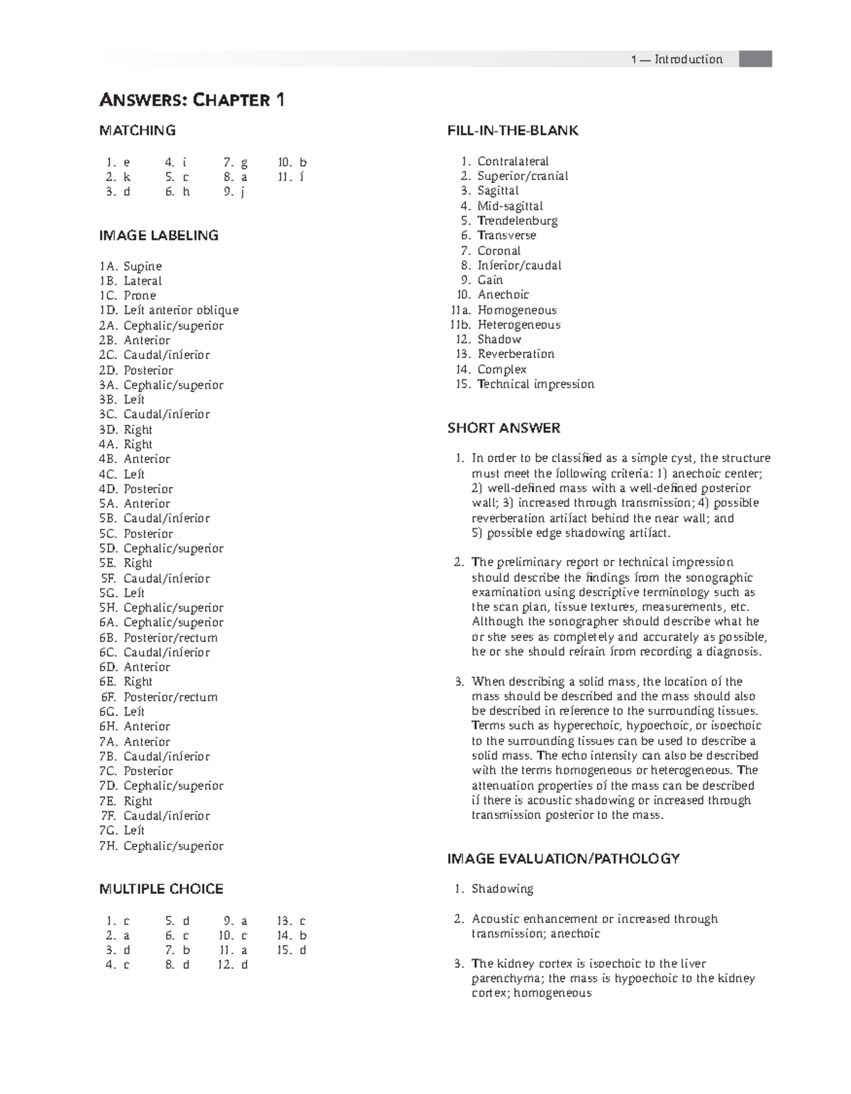 01 Chapter Workbook - 1 Introduction ANSWERS: CHAPTER 1 MATCHING 1. e 2 ...