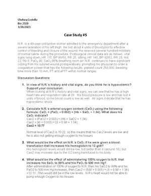 CASE Study 4 - Chelsea Costello 2/27/ Patho 2510 Case Study M. is a 26 ...