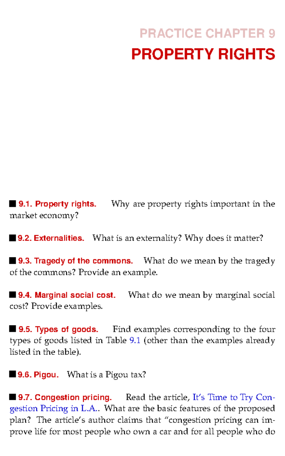 Practice Chapter 9 - PRACTICE CHAPTER 9 PROPERTY RIGHTS 9. Property ...