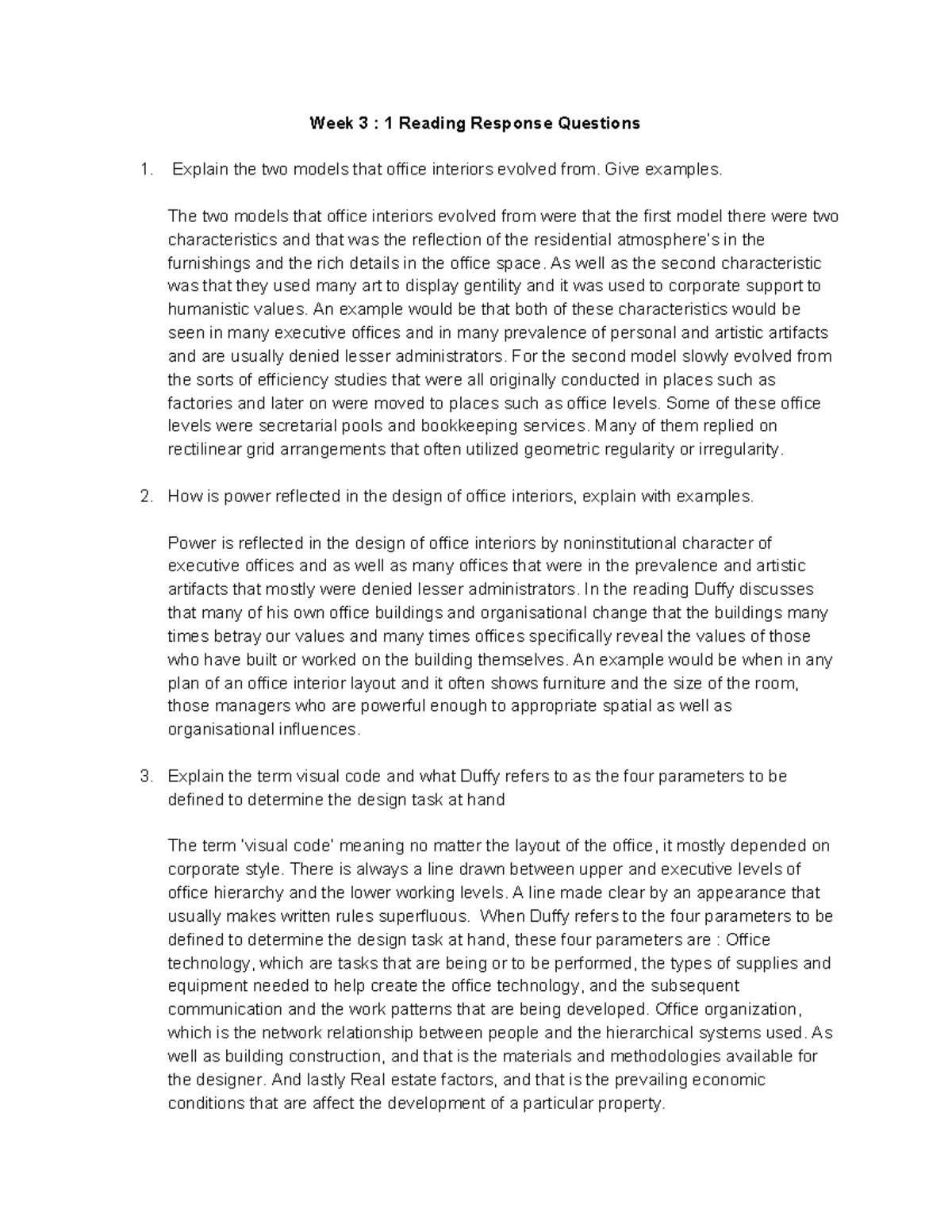 Week 3 - 1 reading response (2nd year) - Week 3 : 1 Reading Response ...
