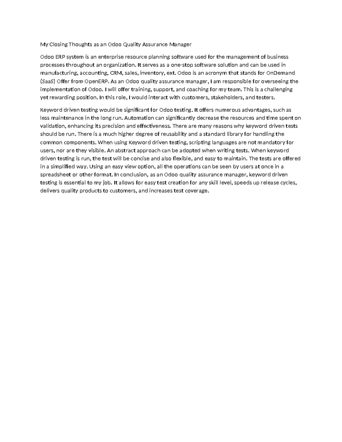 My Closing Thoughts as an Odoo Quality Assurance Manager - It serves as ...