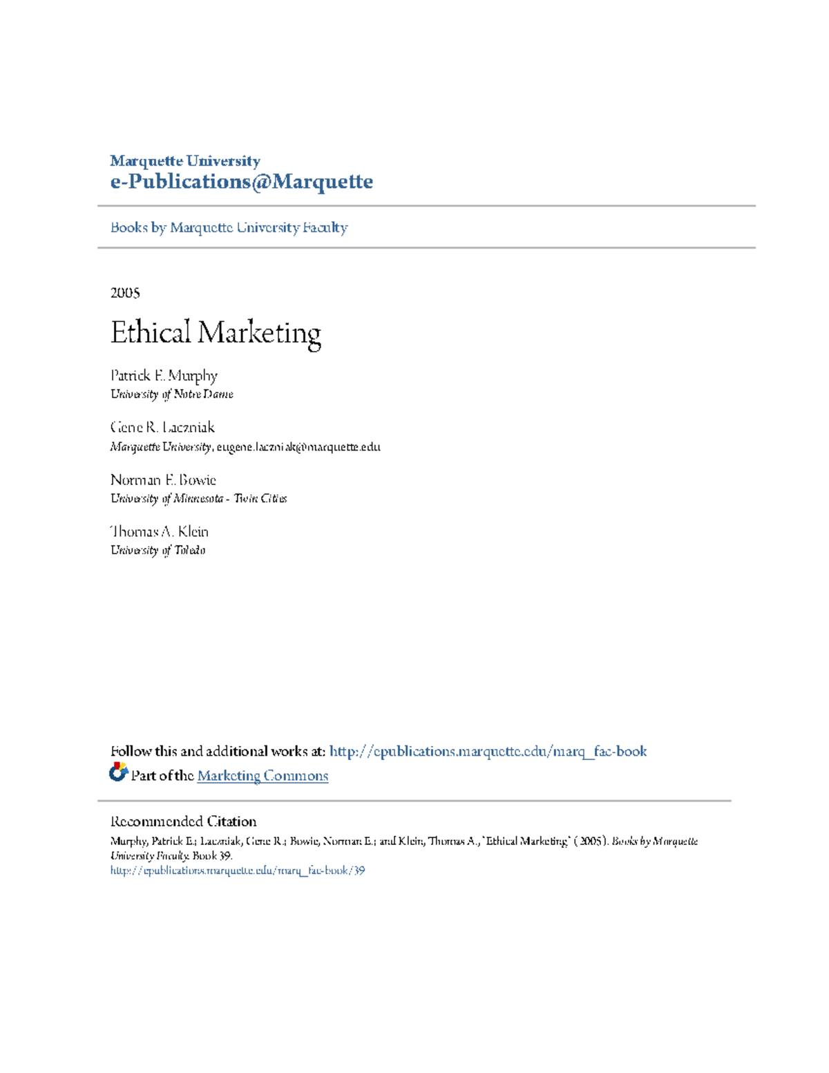 314185328-Ethical-Marketing - Marquette University e-Publications ...