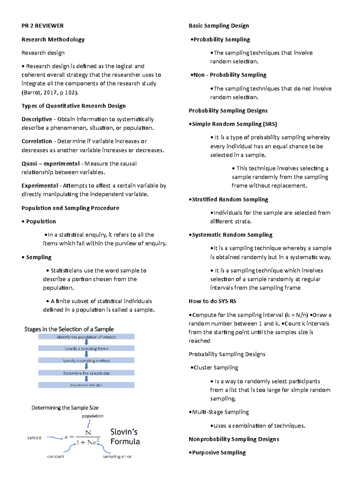 PR-2- Reviewer - for your notes - PR 2 REVIEWER Research Methodology ...