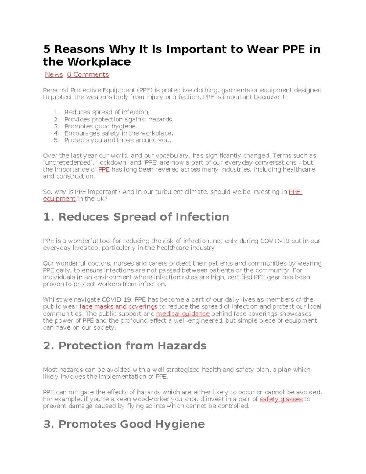 Answer no - none - 5 Reasons Why It Is Important to Wear PPE in the ...