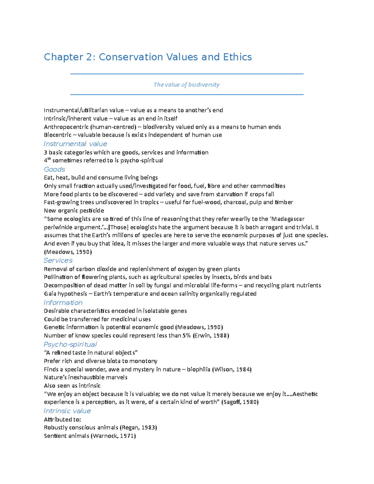 Chapter 2 conservation values and ethics - Chapter 2: Conservation ...