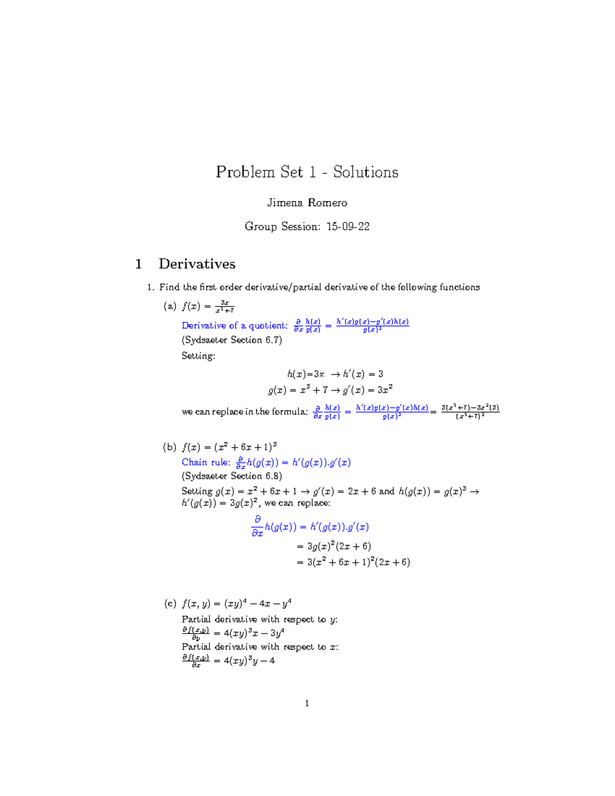 PS1 solutions - Introduction to quantitative methods in economics ...