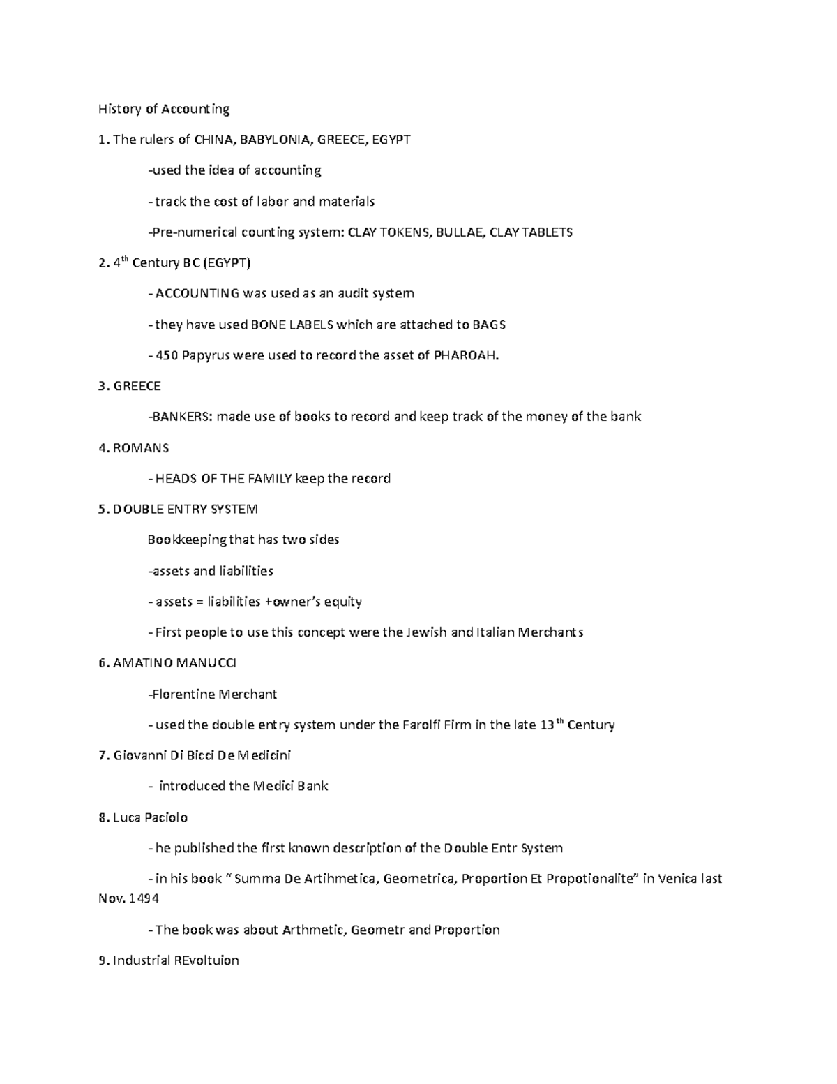 Unit 1 and 2 of Accounting - History of Accounting The rulers of CHINA ...