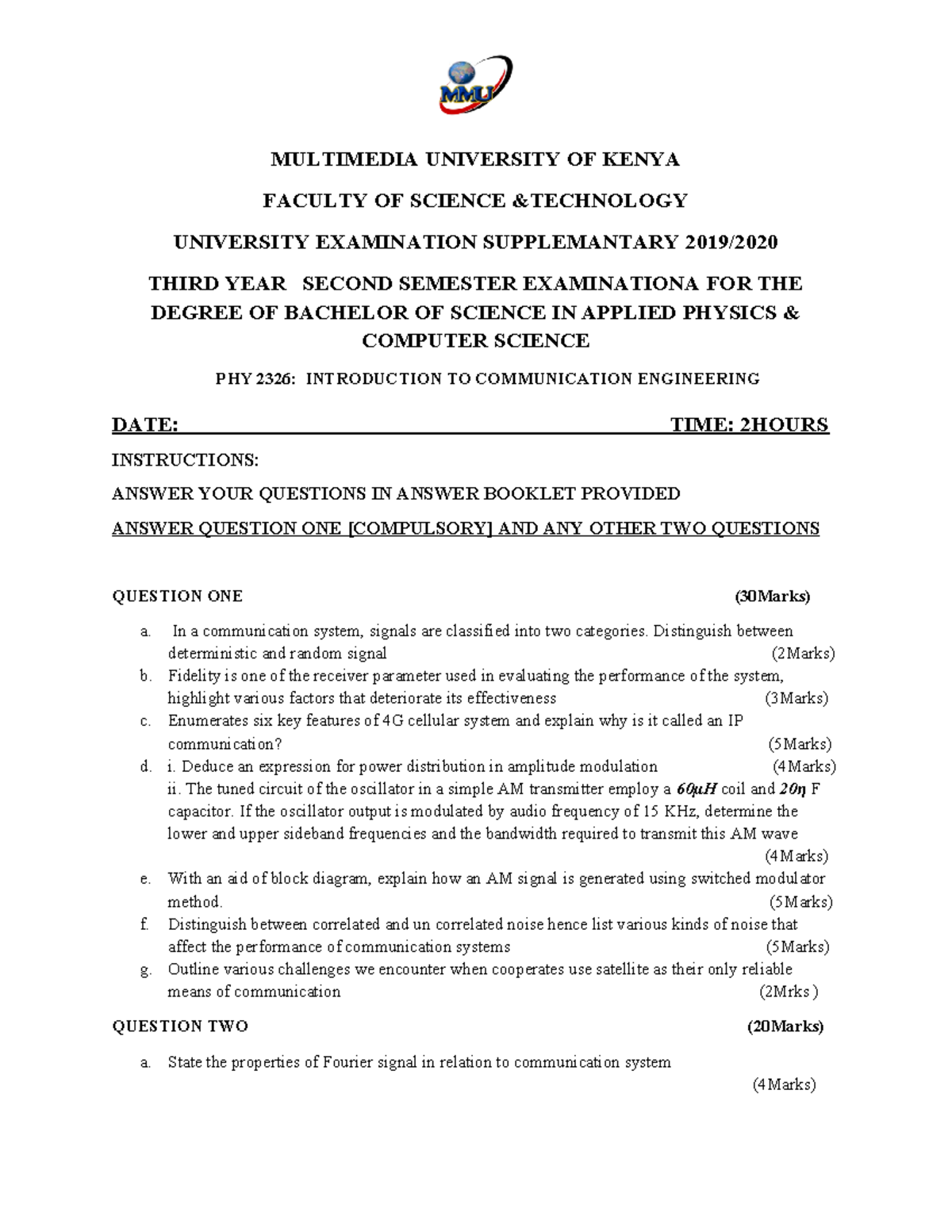 PHY 2326 SUPP - physics notes - MULTIMEDIA UNIVERSITY OF KENYA FACULTY ...