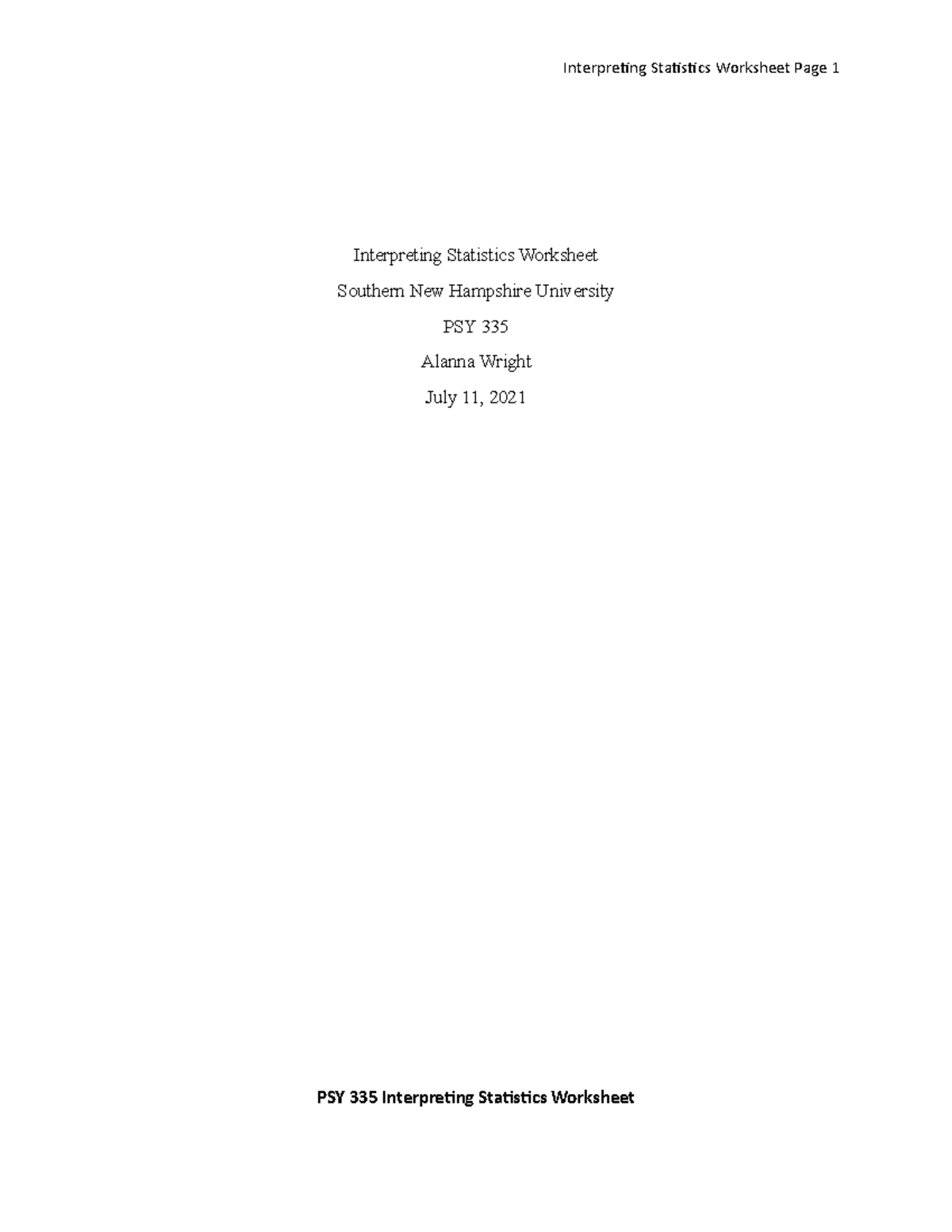 Statistics Worksheet Module 2 - Interpreting Statistics Worksheet ...