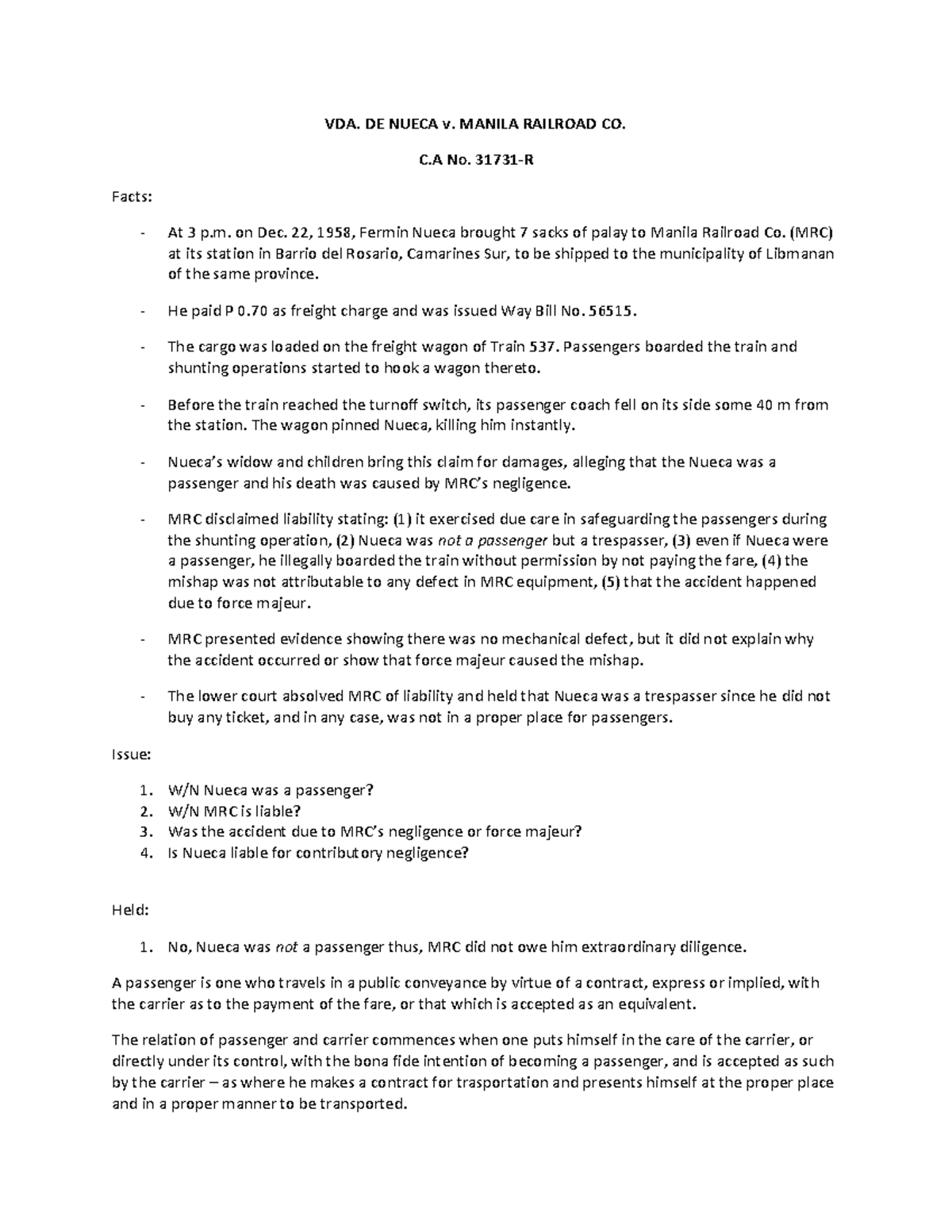 425859601-VDA - 351FASVFADTRQW - VDA. DE NUECA v. MANILA RAILROAD CO. C ...