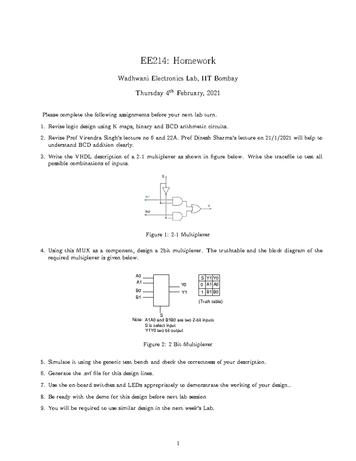 EE214 Homework Experiment PART 2 - EE214: Homework Wadhwani Electronics Lab, IIT Bombay Thursday ...