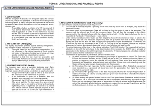 T1 - Outline of Topic 1 - constitutional principles and human rights ...
