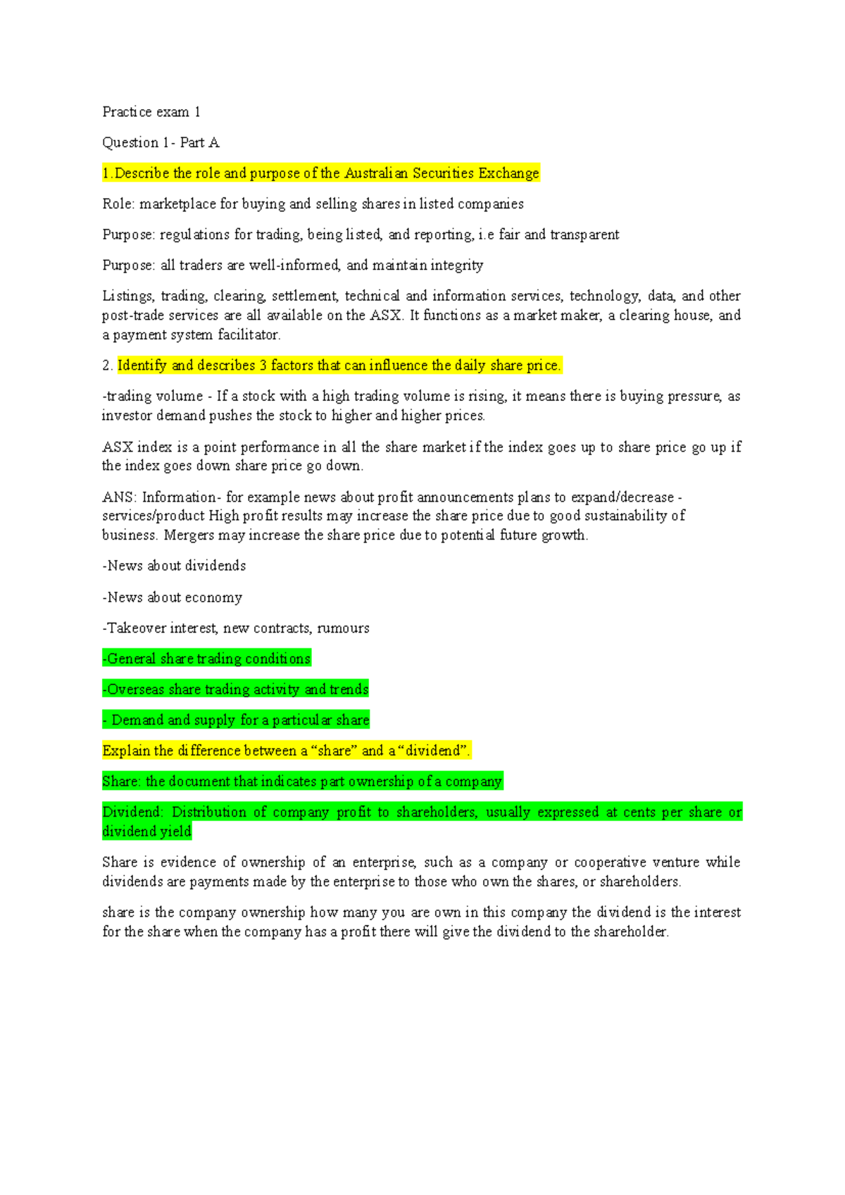 Topic 1 - Lecturer notes easier understand - Practice exam 1 Question 1 ...