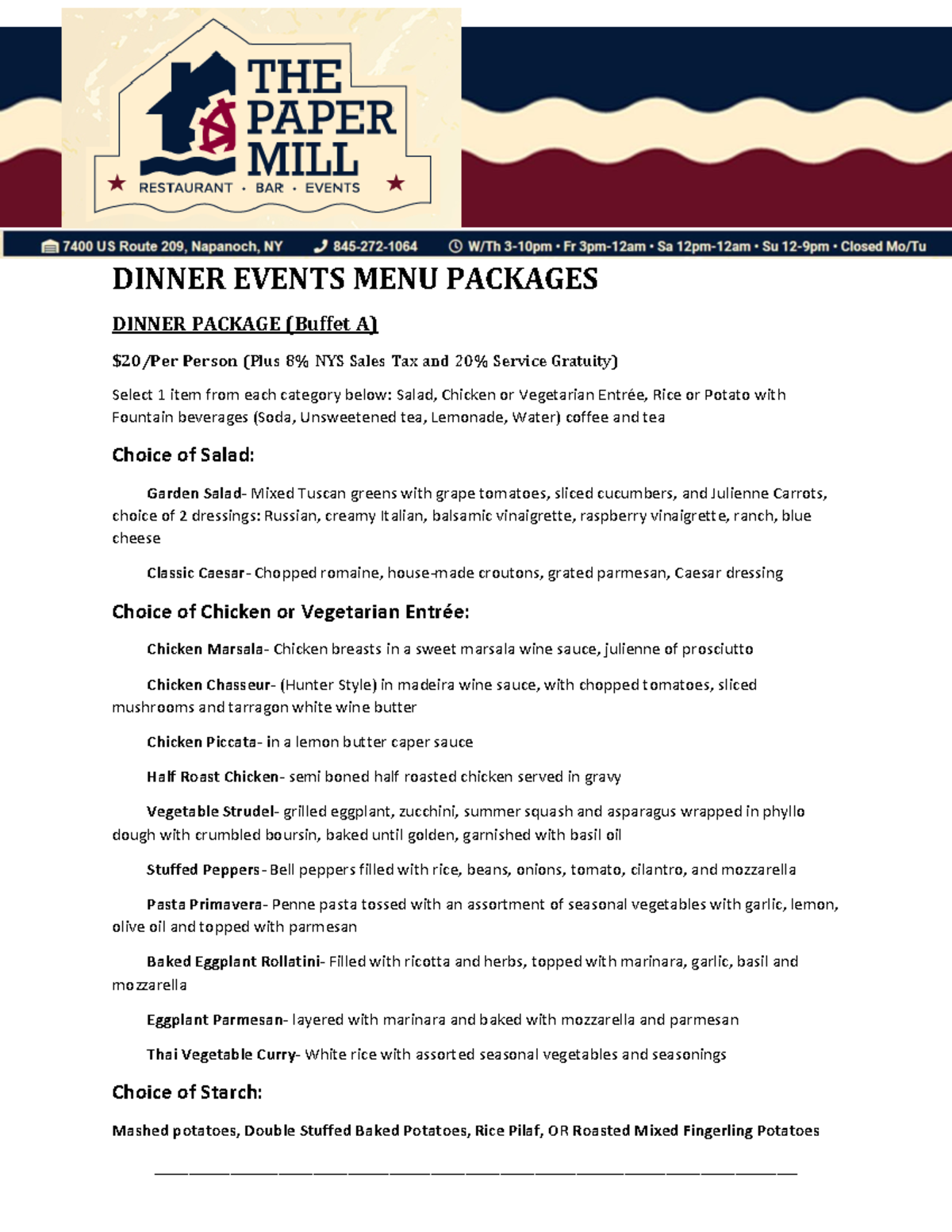 Event packages dinner - asasfdf - DINNER EVENTS MENU PACKAGES DINNER ...