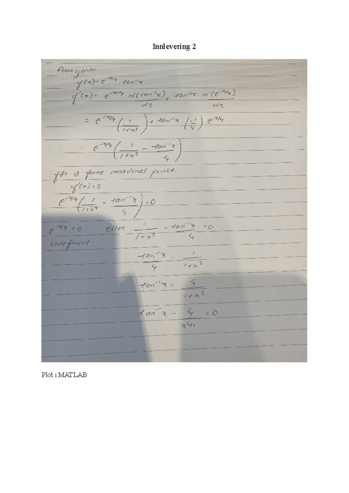 Innlevering 2 - DAFE1000 - Studocu