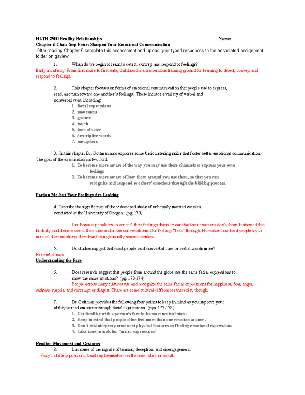 HLTH 2500 Ch. 6 Assigned Reading Assessment - HLTH 2500 Healthy ...