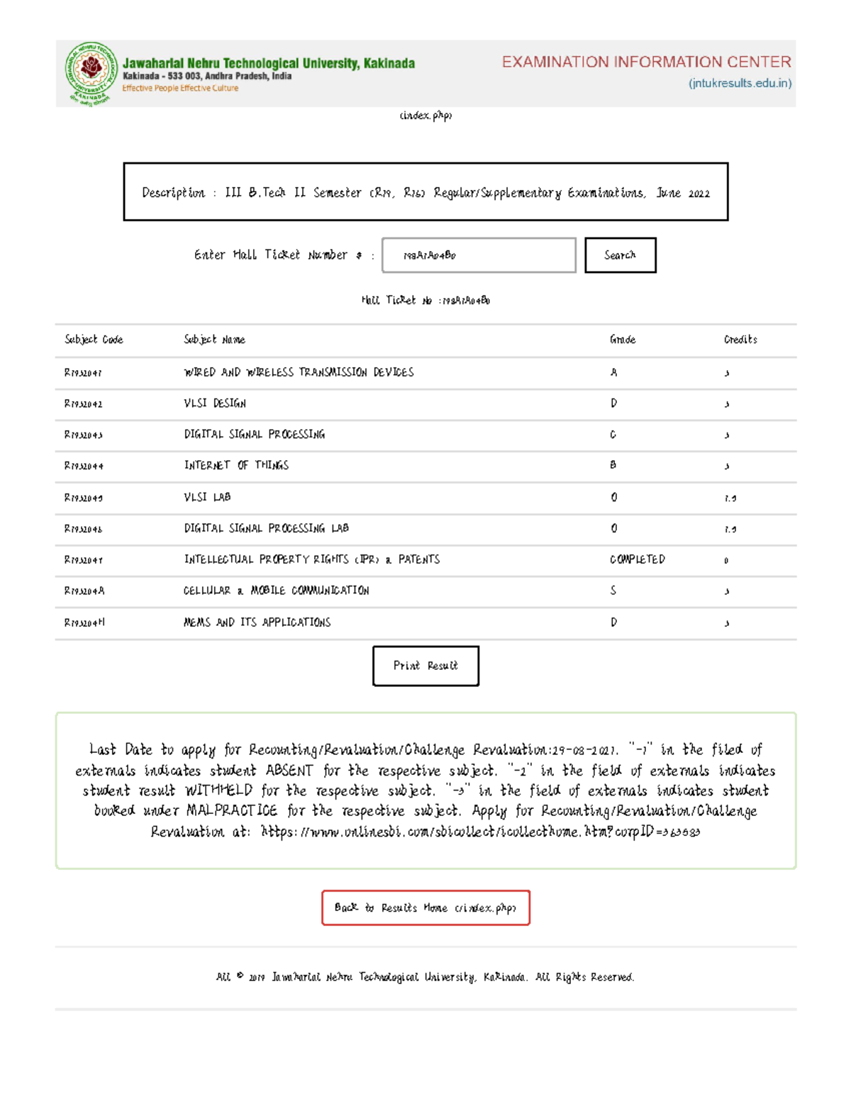 Welcome to Jntuk Official Results portal - (index) All © 2019 ...
