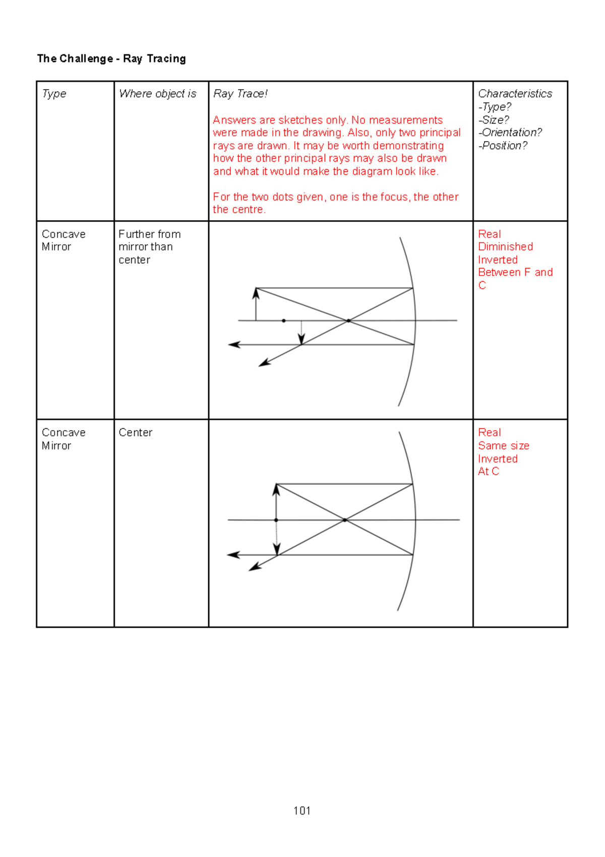 Lesson 8 Ray Traces - practice material - The Challenge - Ra\ Tracing T ...