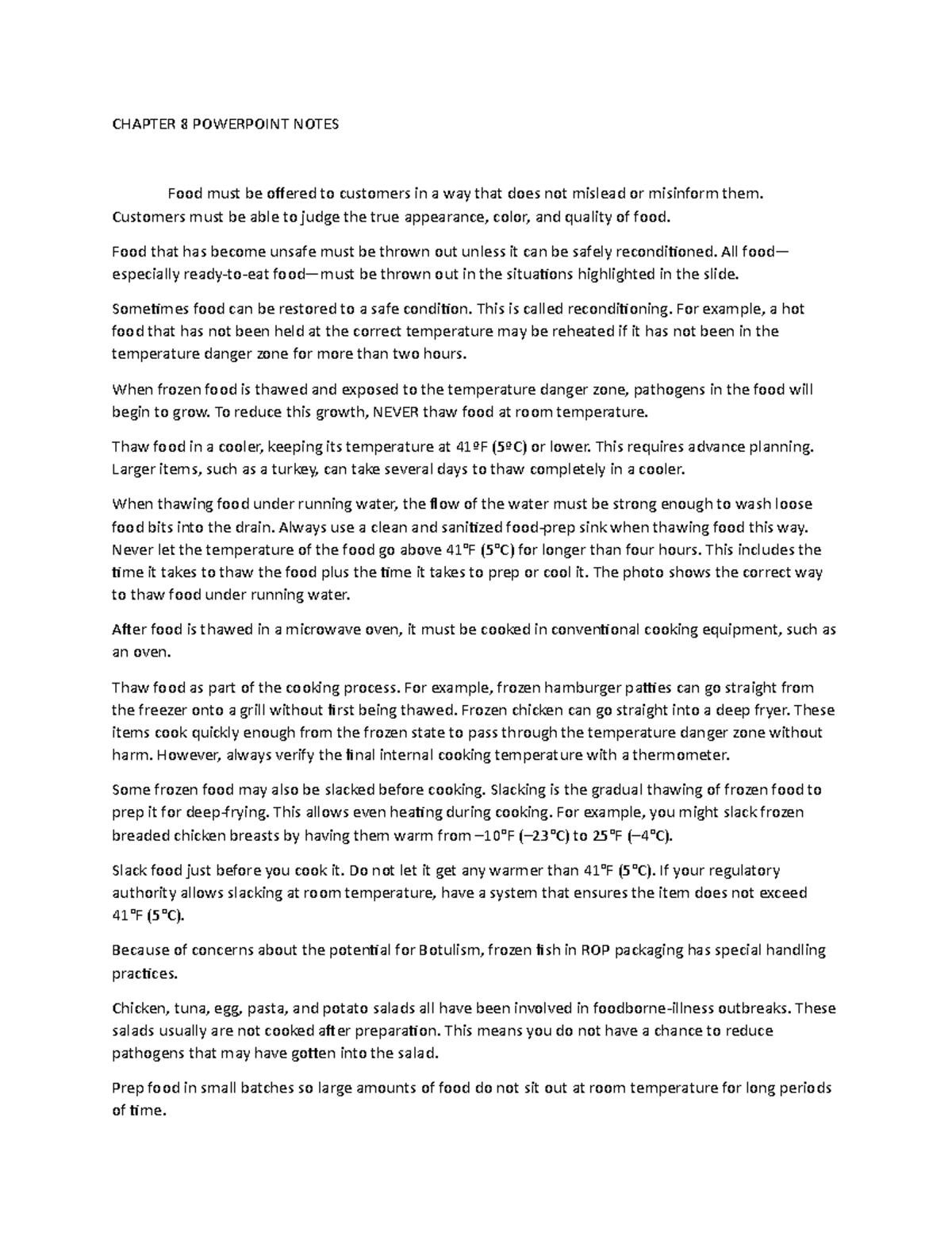 Chapter 8 powerpoint culinary notes 1 - CHAPTER 8 POWERPOINT NOTES Food ...