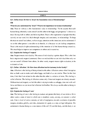 Human values notes - Human Values UNIT 2 Q 1. What do you mean by Sukh ...