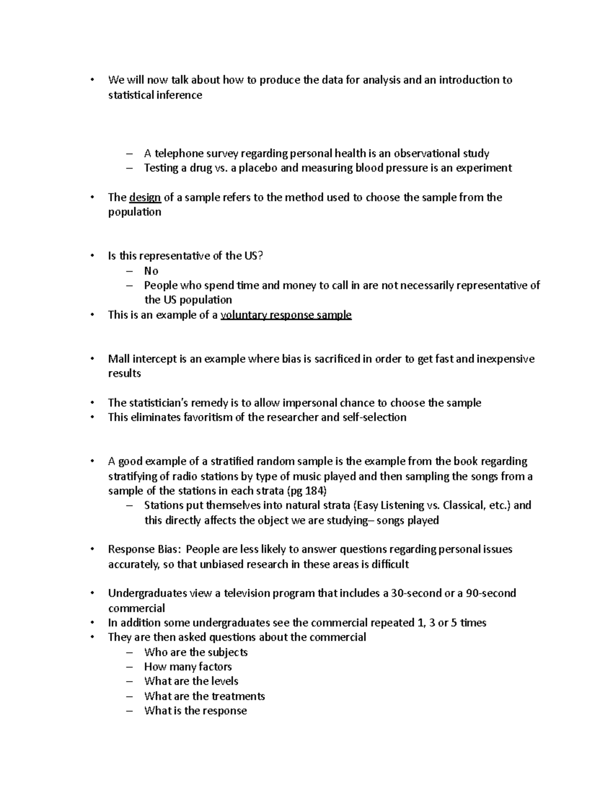 IDS 270 - Notes from Chapter 3. - We will now talk about how to produce ...