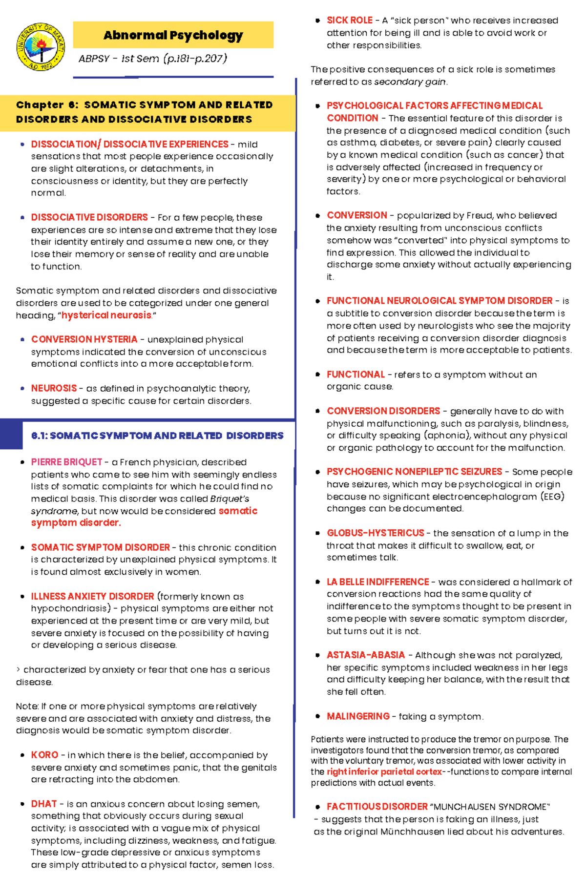 AB PSY CHAP 6 - NOTes - Abnormal Psychology ABPSY - 1st Sem (p.181-p ...