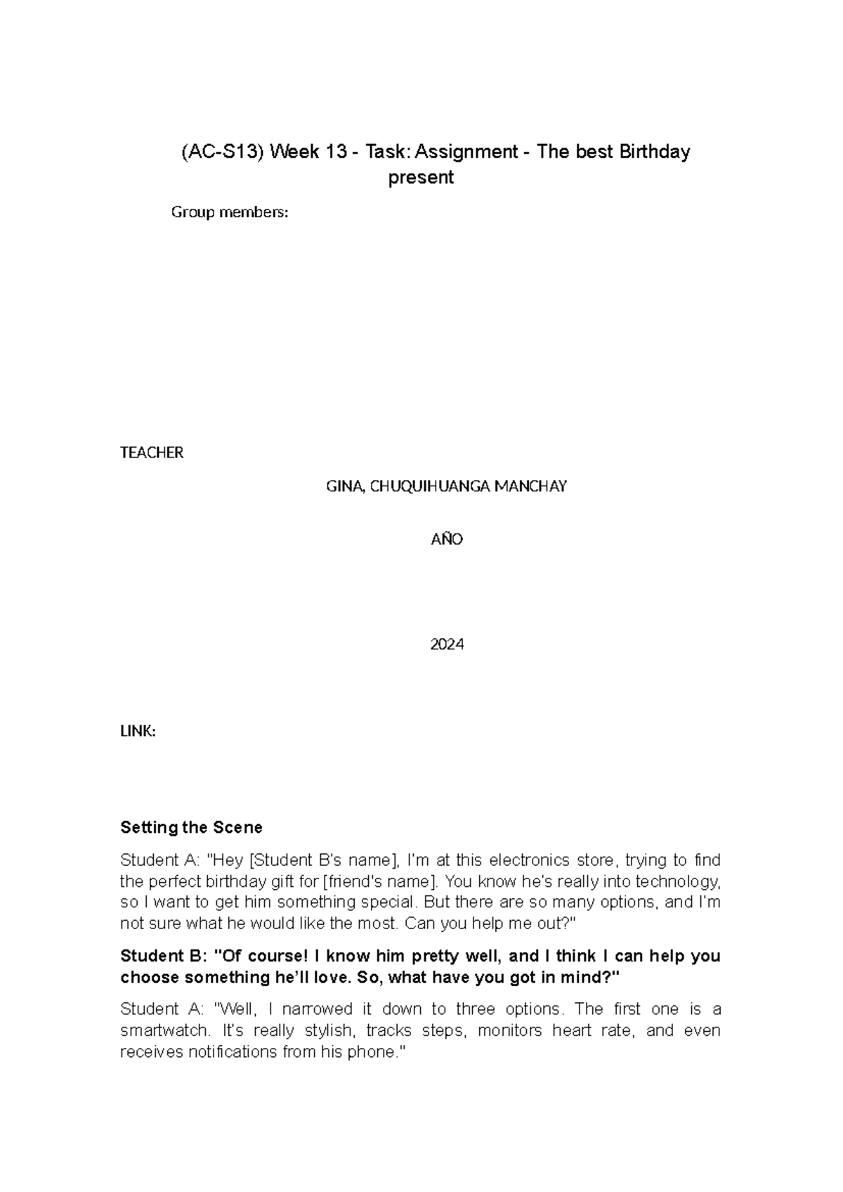 Semana 13 - AYUDITA - 🔴 (AC-S13) Week 13 - Task: Assignment - The best ...