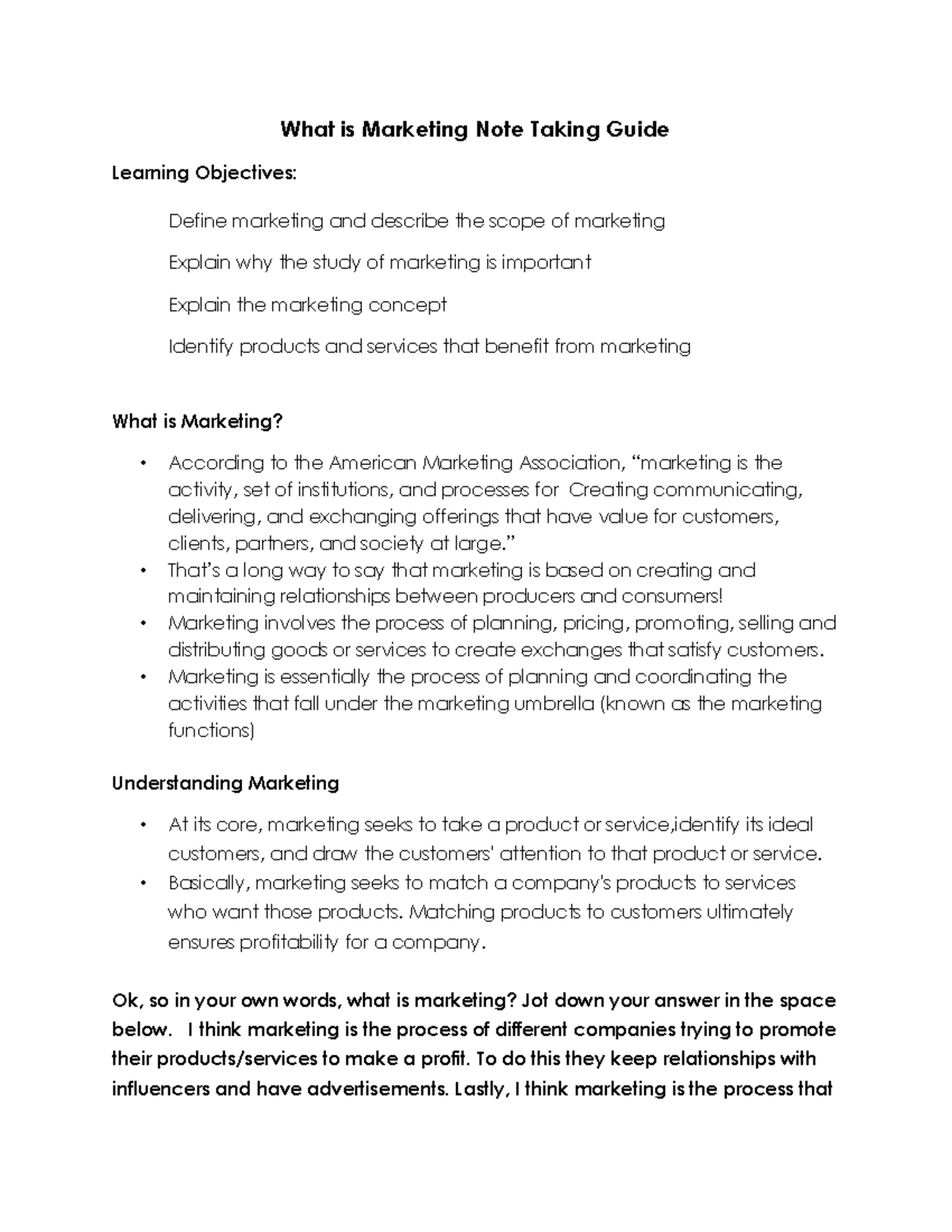 Marketing Note Taking Guide - What is Marketing Note Taking Guide ...