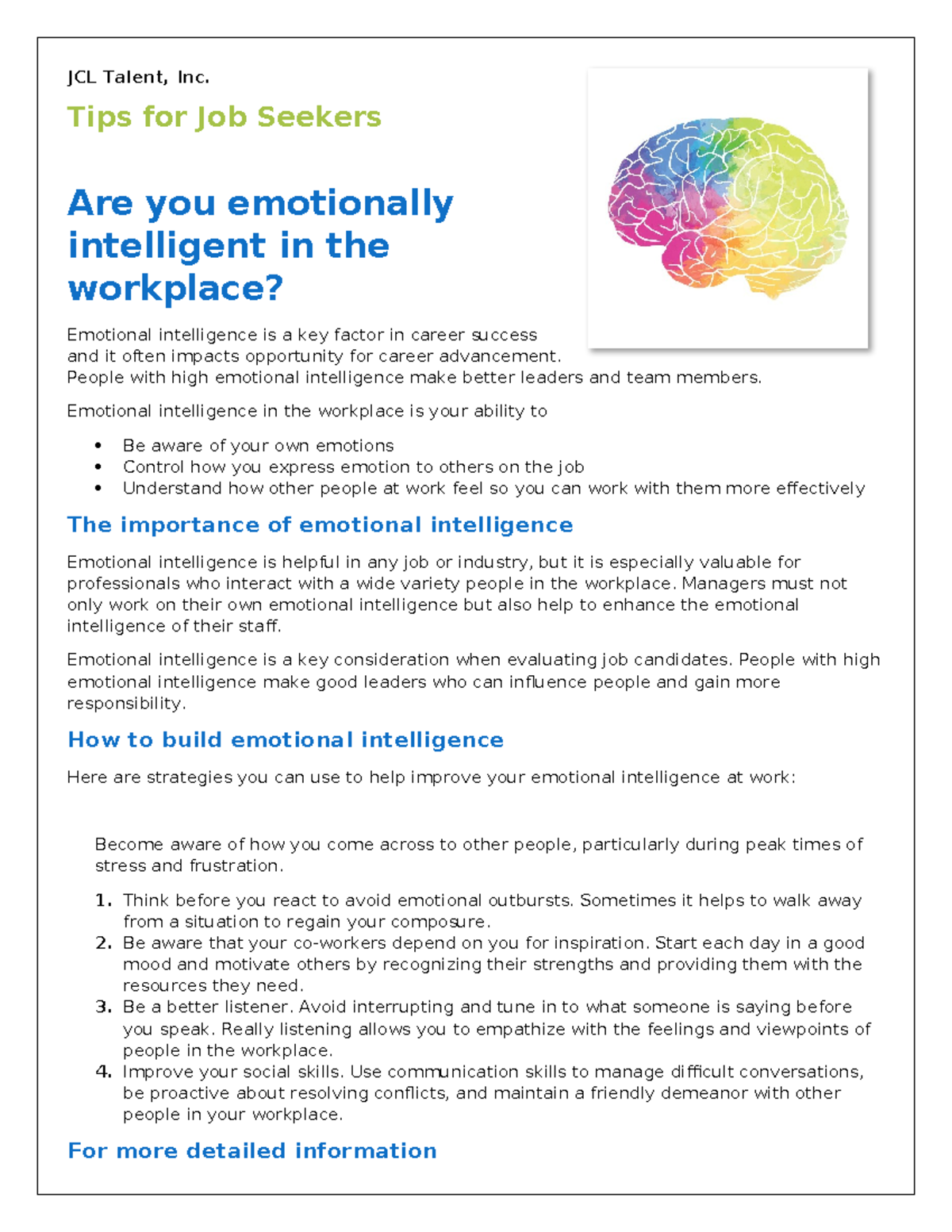 IL WD 1-1 Tip Sheet - asdfasf - JCL Talent, Inc. Tips for Job Seekers ...