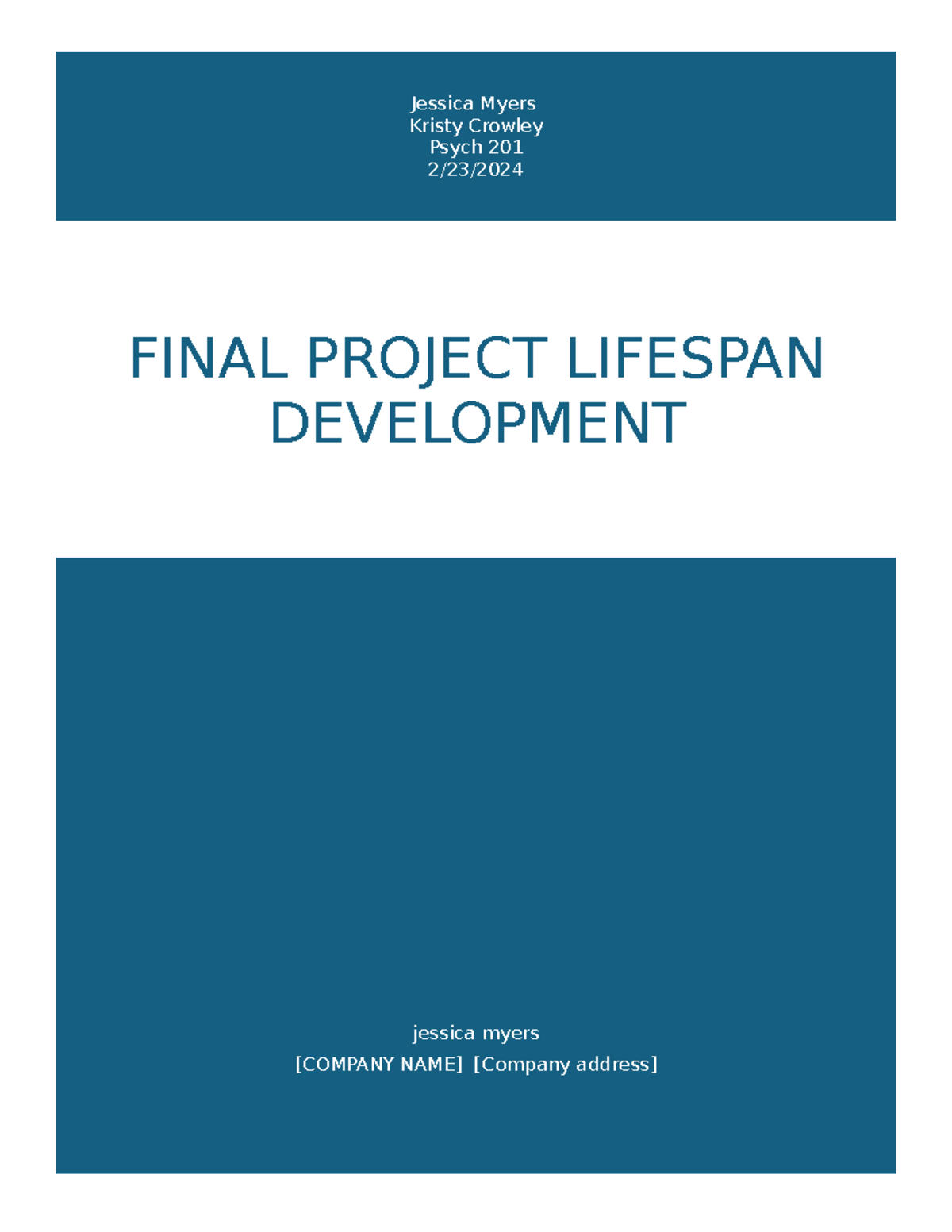 Projesct - paper we had to write about - Jessica Myers Kristy Crowley ...