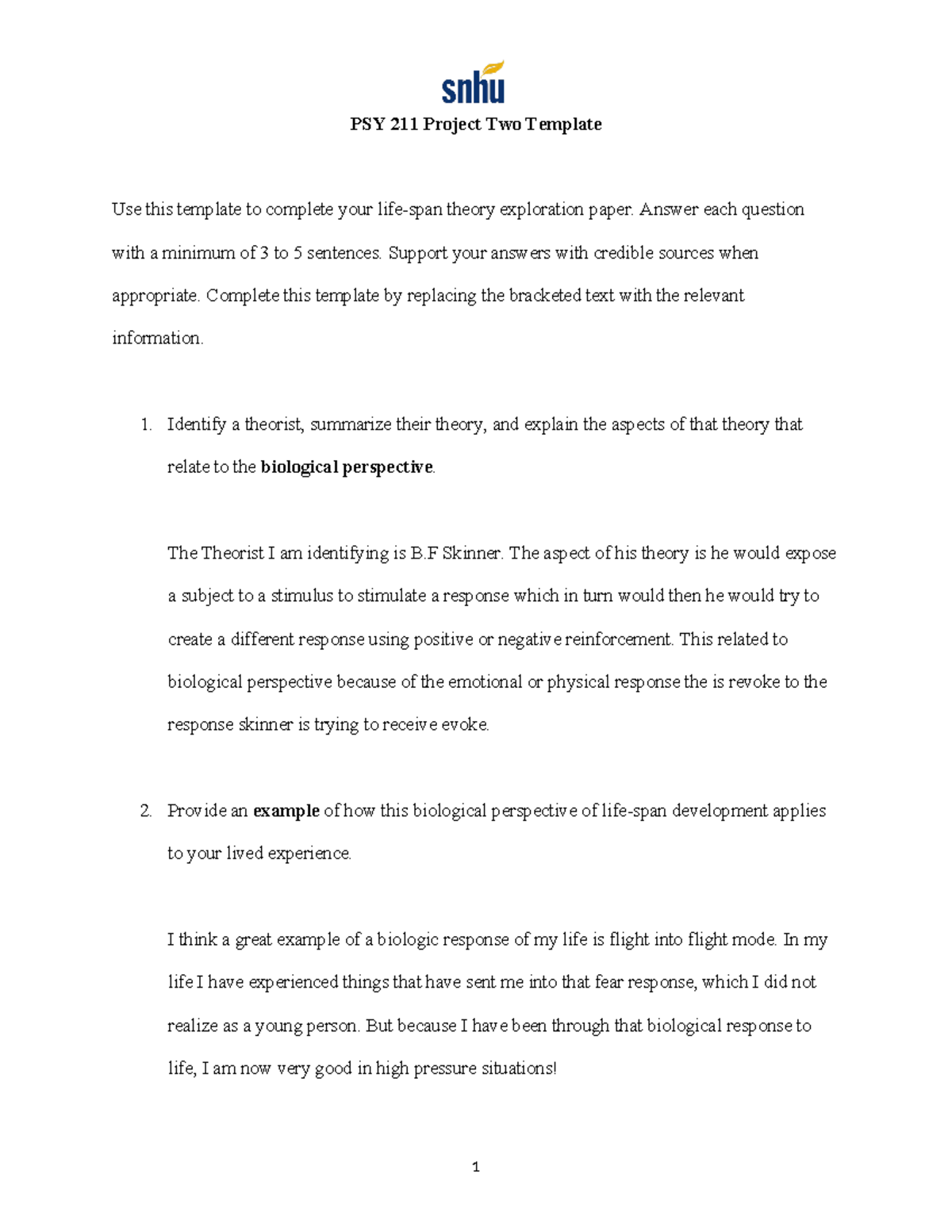 PSY 211 7-2 - course work - PSY 211 Project Two Template Use this template to complete your ...