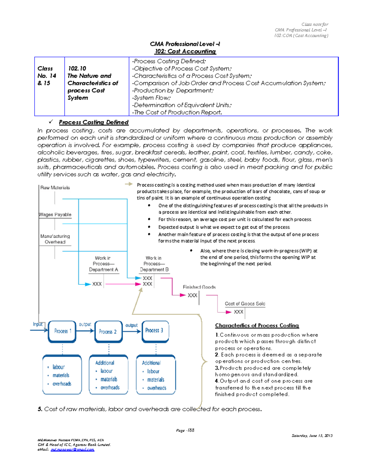 102.10 The Nature and Characteristics of process Cost System By Md ...