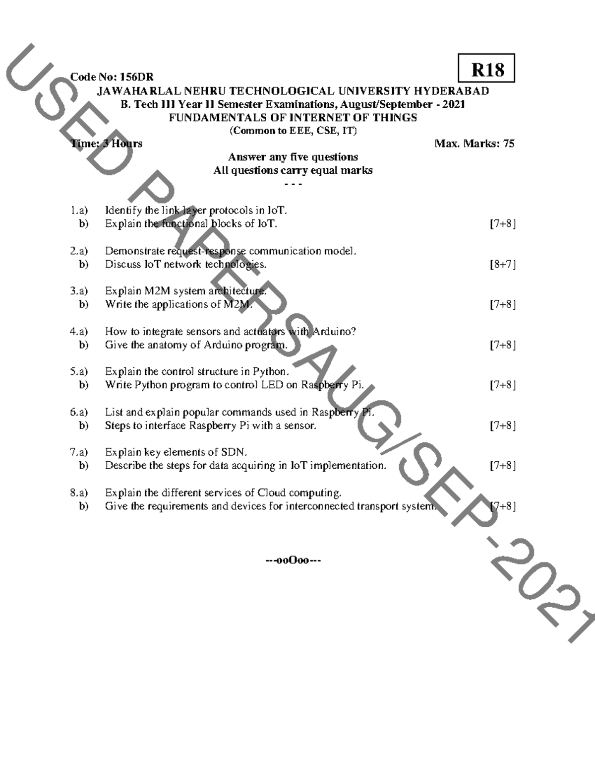 August September-2021 - Code No: 156DR JAWAHARLAL NEHRU TECHNOLOGICAL ...