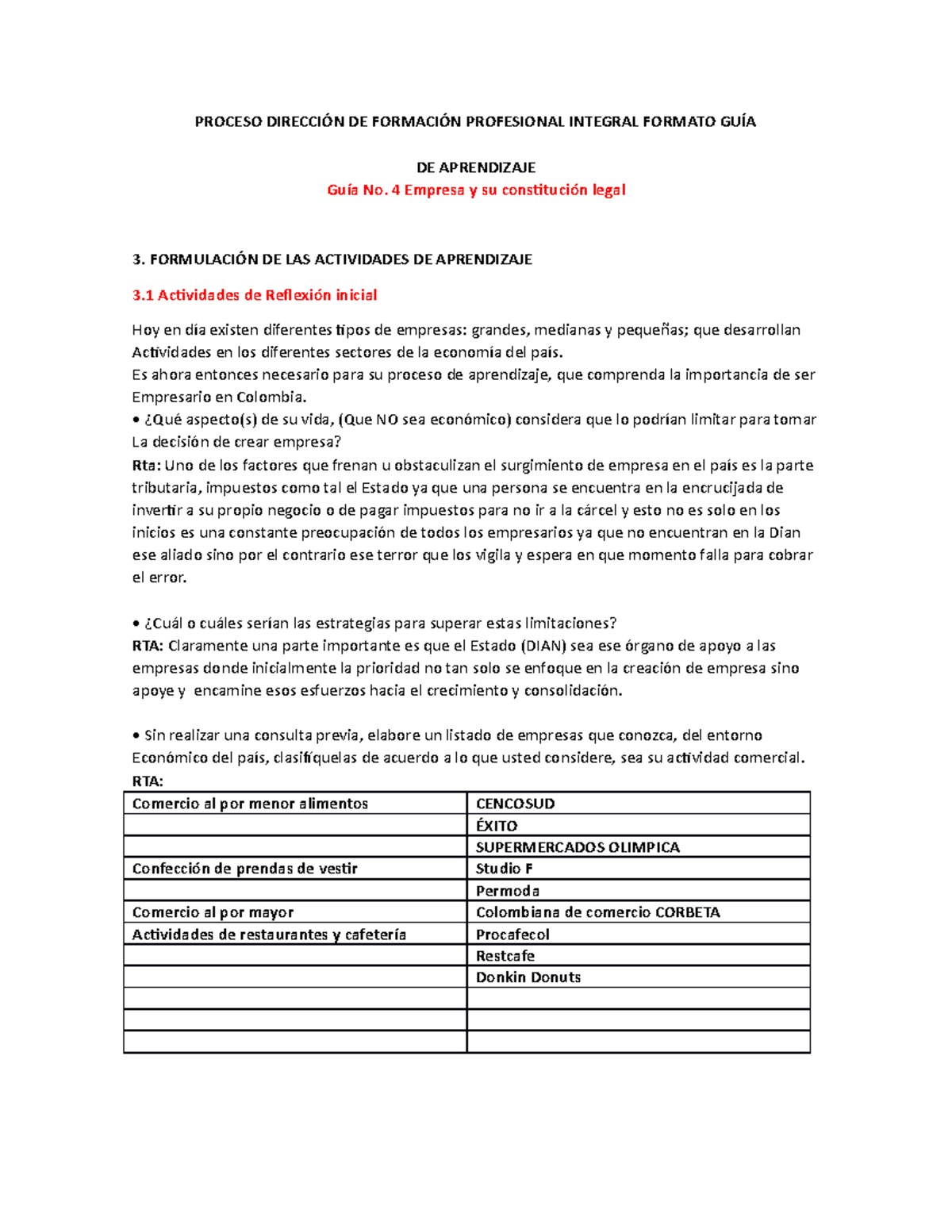 Proceso Dirección DE Formación Profesional Integral Formato GUÍA - PROCESO DIRECCIÓN DE ...