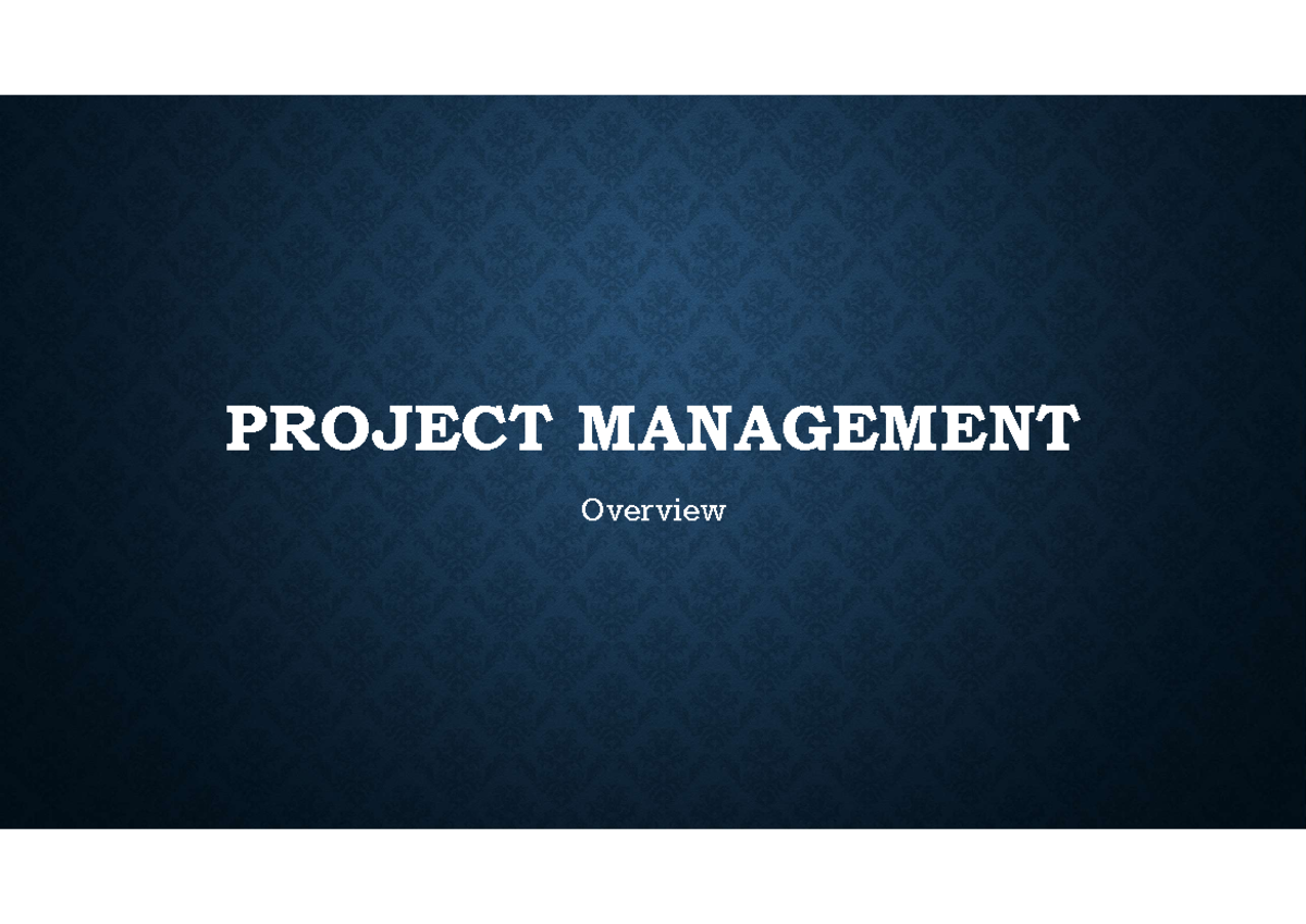 This is an assignment to summarize the chapter about Project Management ...