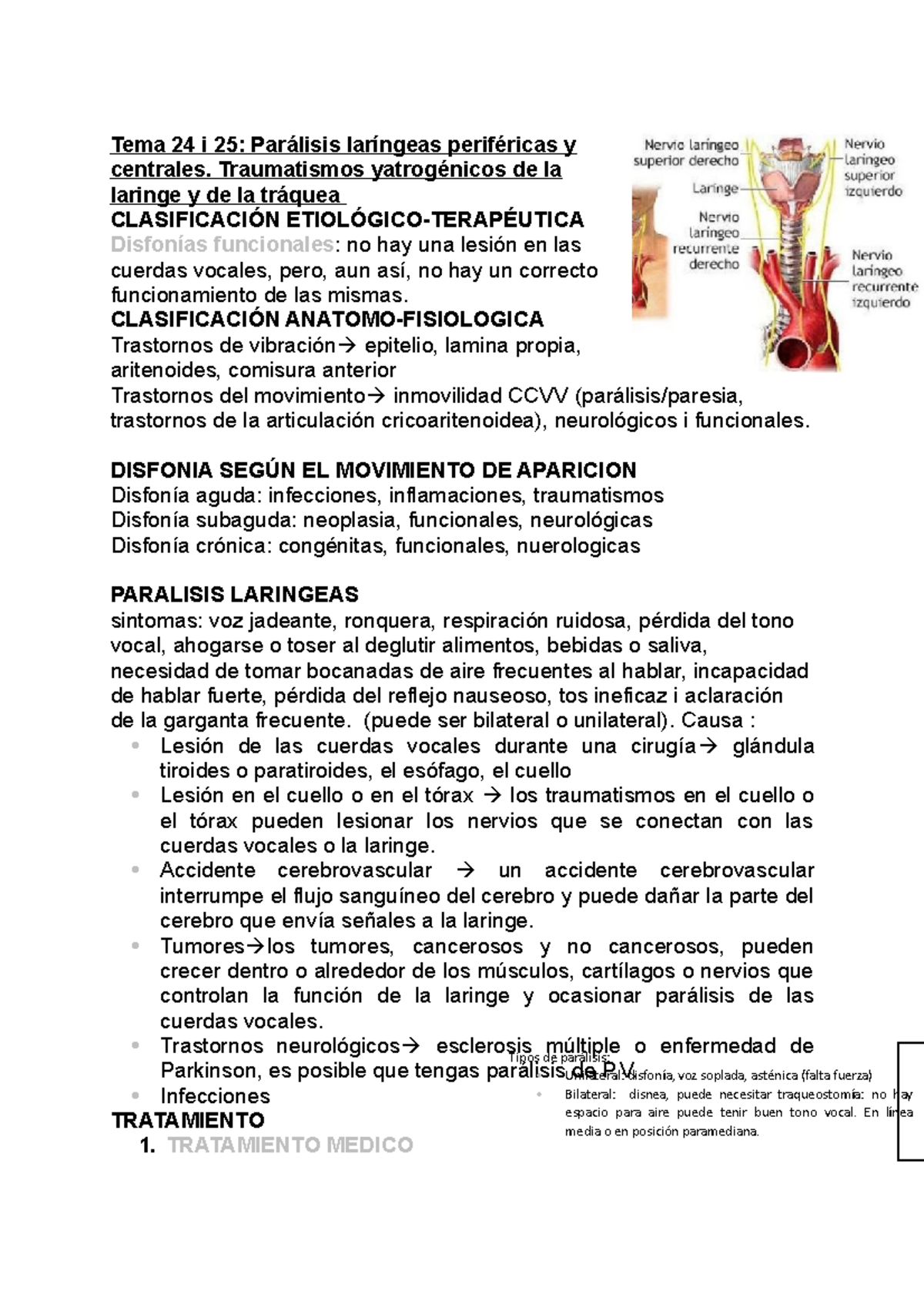 Tema 24 i 25. Paralisis laringea - Tema 24 i 25: Parálisis laríngeas ...