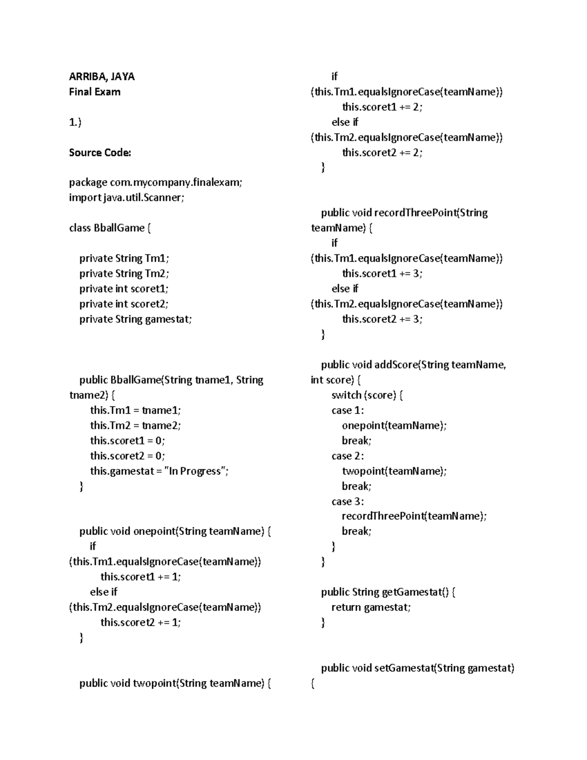 Computer Programming Arriba Jaya Final Exam 1 Source Code Package