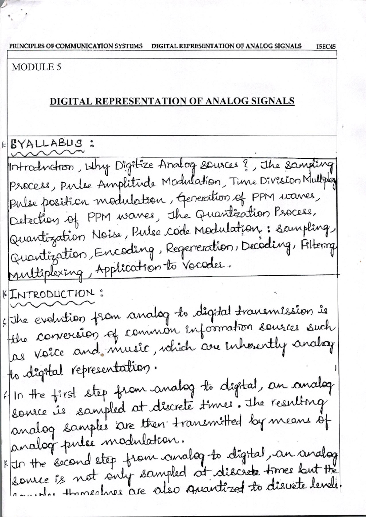 Mod 4 Digital Representation of Analog Signals - PRINCIPLES OF ...