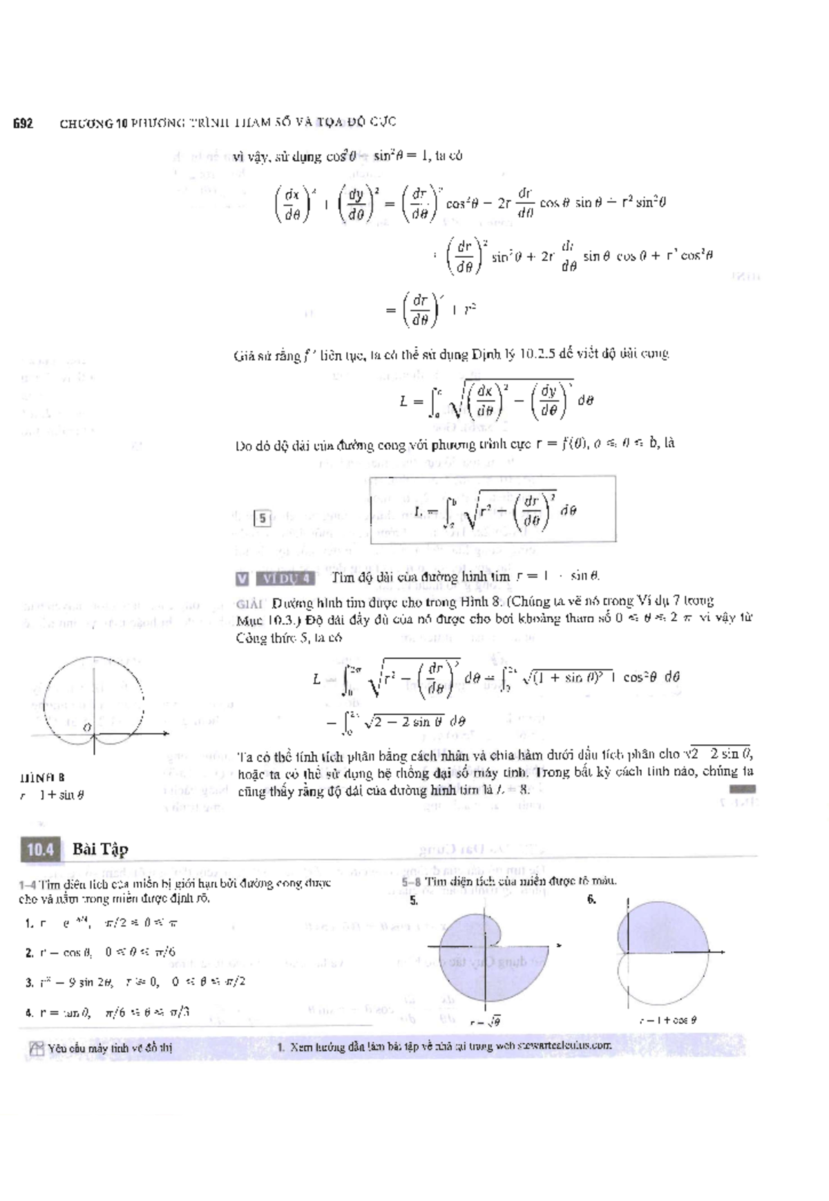 BT dien tich va do dai toa do cuc - Giải tích 2 - Studocu