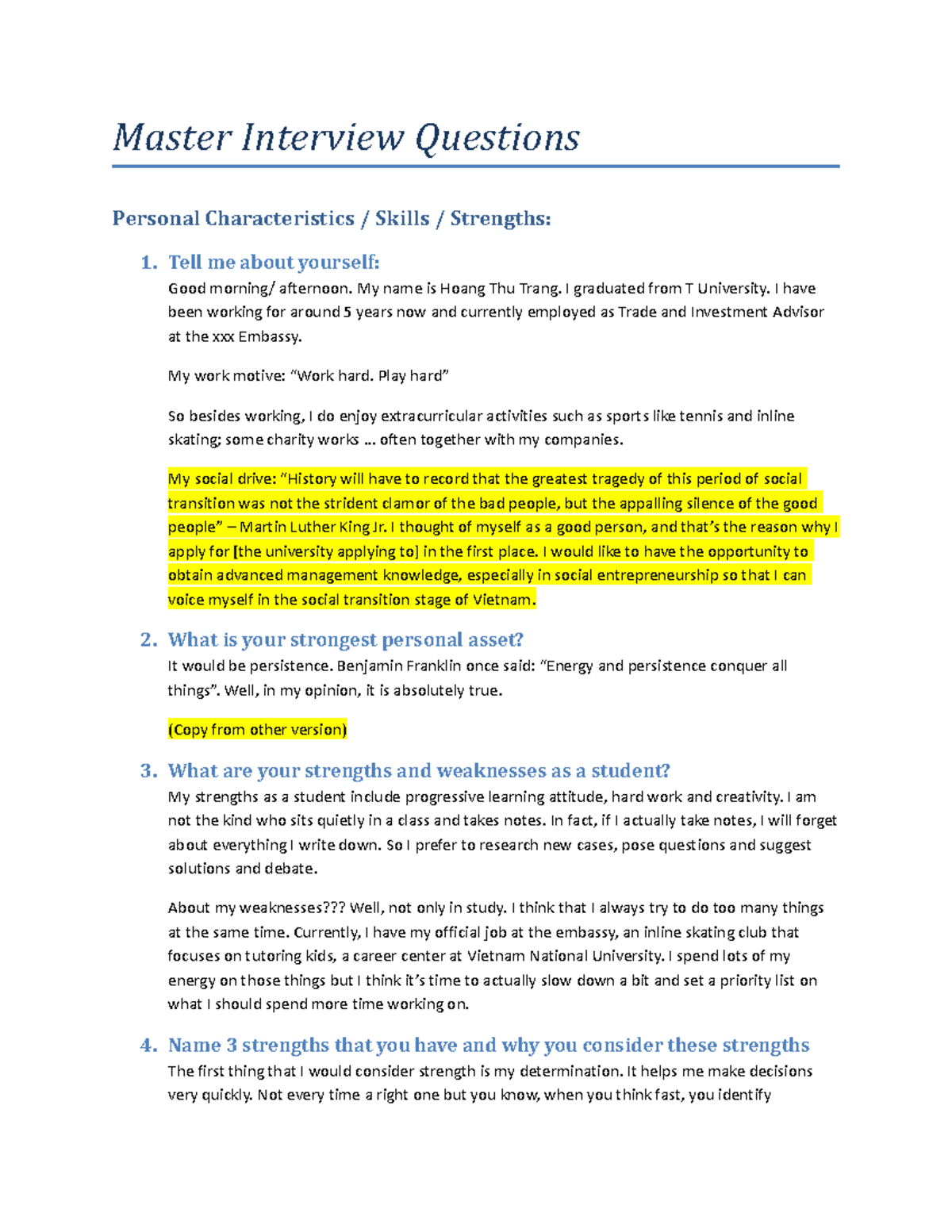 Master Interview (Answered 1) - Master Interview Questions Personal ...