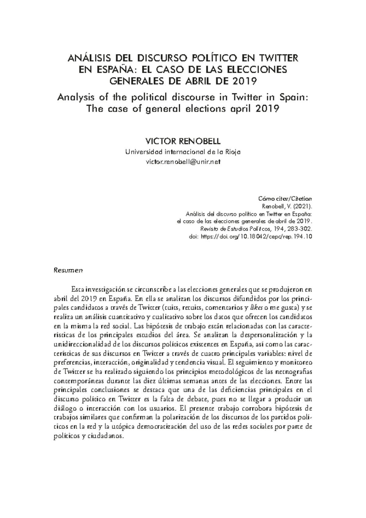 Dialnet-Analisis Del Discurso Politico En Twitter En Espana-8180128 - ANÁLISIS DEL DISCURSO ...