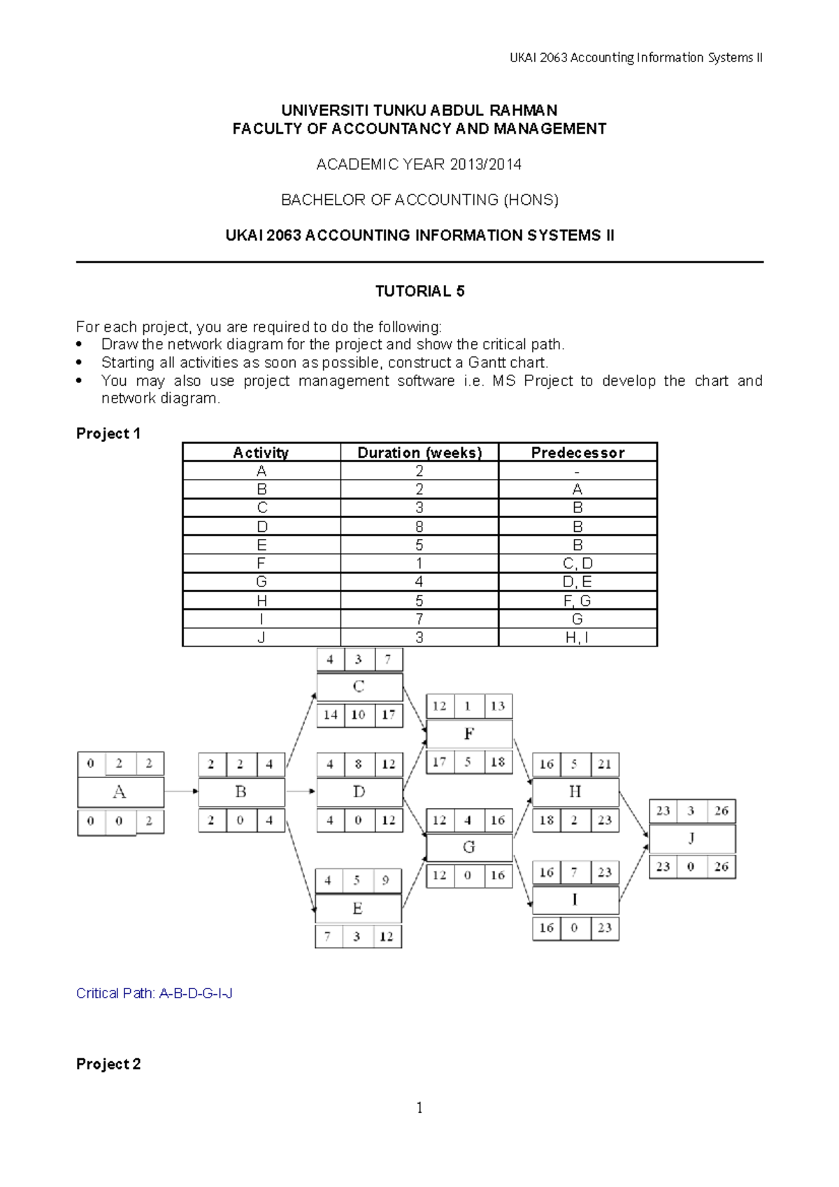 Tutorial 5 answer - UKAI 2063 Accounting Information Systems II ...