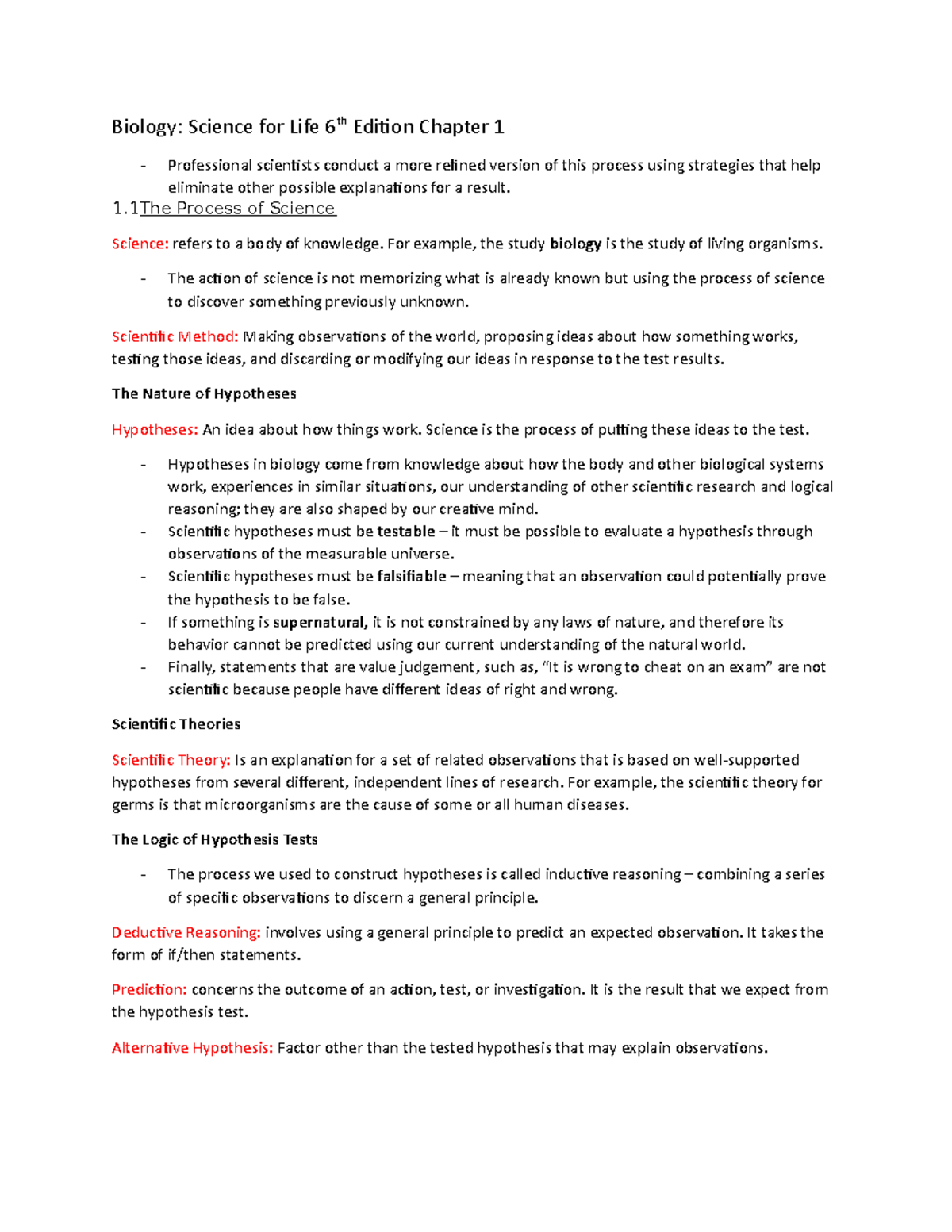 Biology Science For Life Chapter 1 - Unit 2 - Biology: Science for Life ...