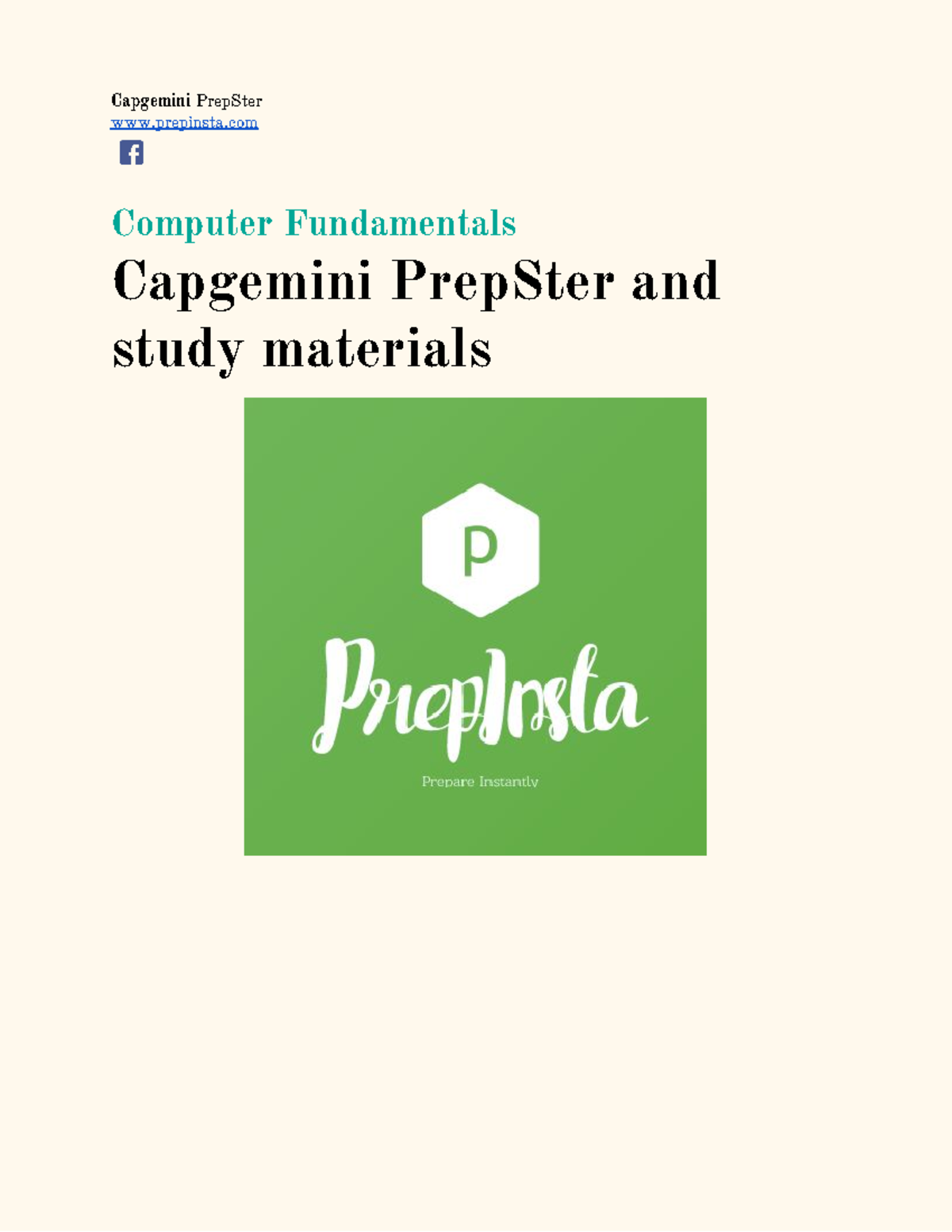 Capgemini Computer Fundamentals - Capgemini PrepSter prepinsta Computer Fundamentals Capgemini ...