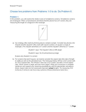 Module D Project - Choose two problems from Problems 1-4 to do. Do ...