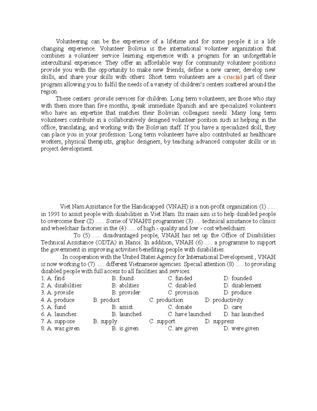 Essay volunteer - 2020 - Volunteering can be the experience of a ...