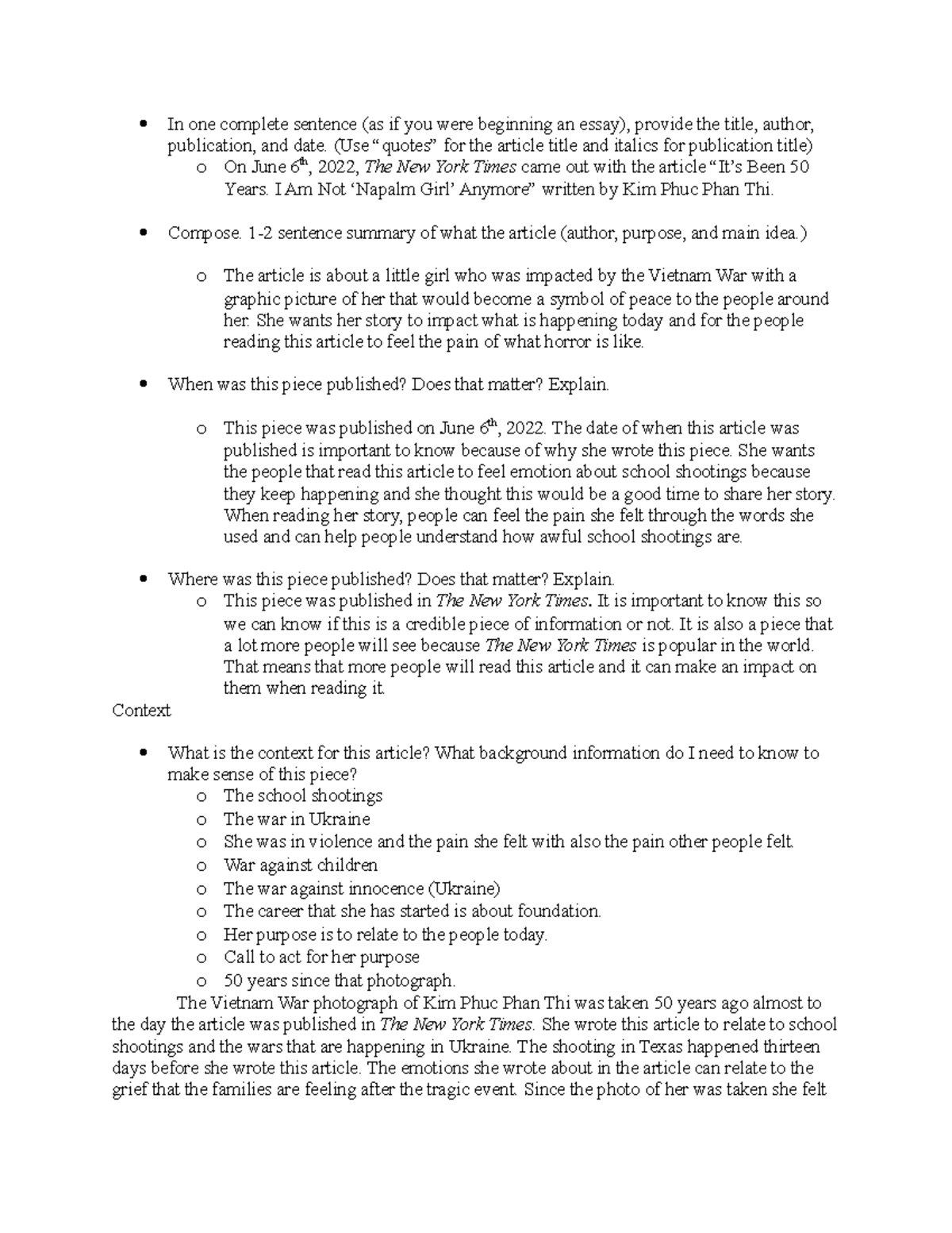 Sample Rhetorical Analysis for ENG - In one complete sentence (as if ...